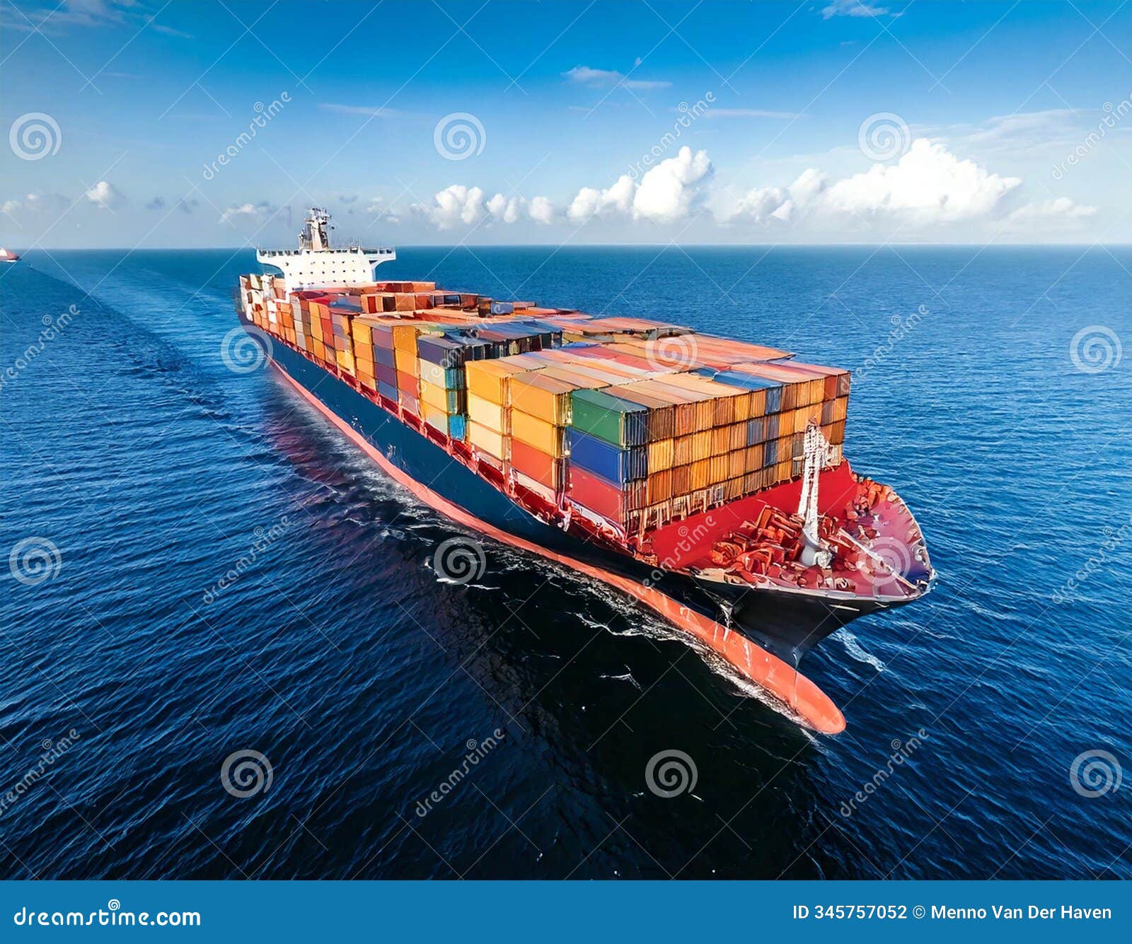 Huge Container Tanker At Sea, Cargo Concept, Loaded Container Ship ...