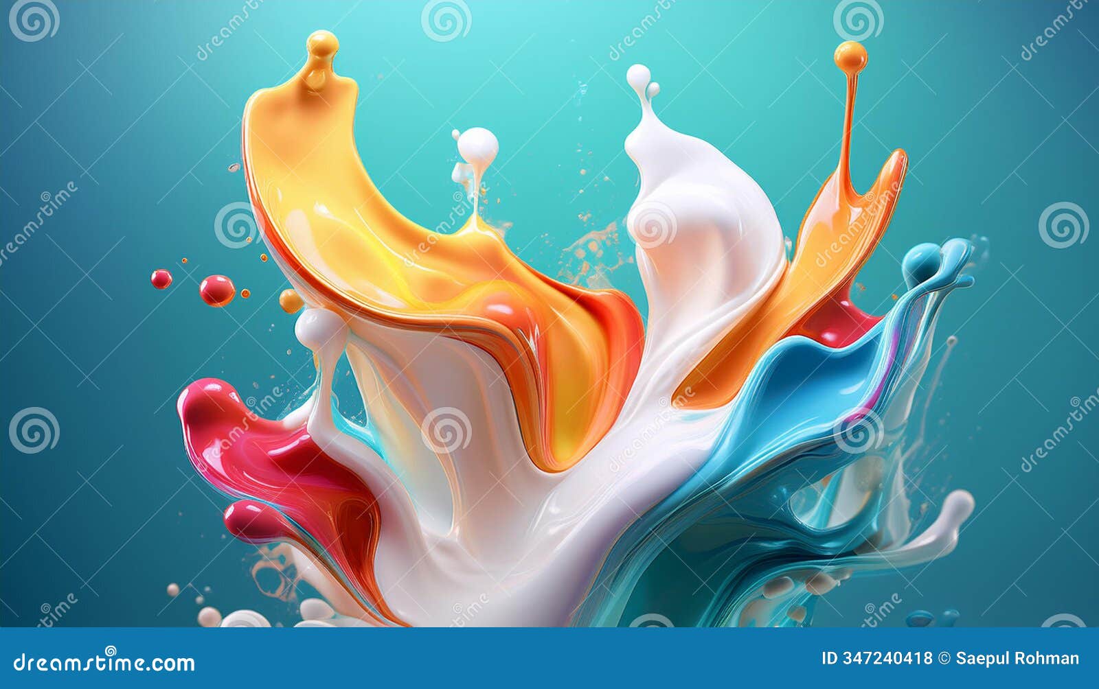 Colorful Paint Splash 3d Elements_ Stock Illustration - Illustration of ...