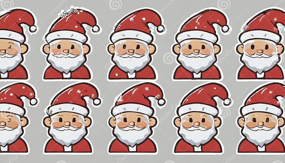 Generated Image of Santa Clause Icon Set with Transparent Background ...