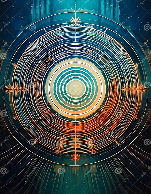 Futuristic Name Tags with Digital Circular Modernist Design Stock ...