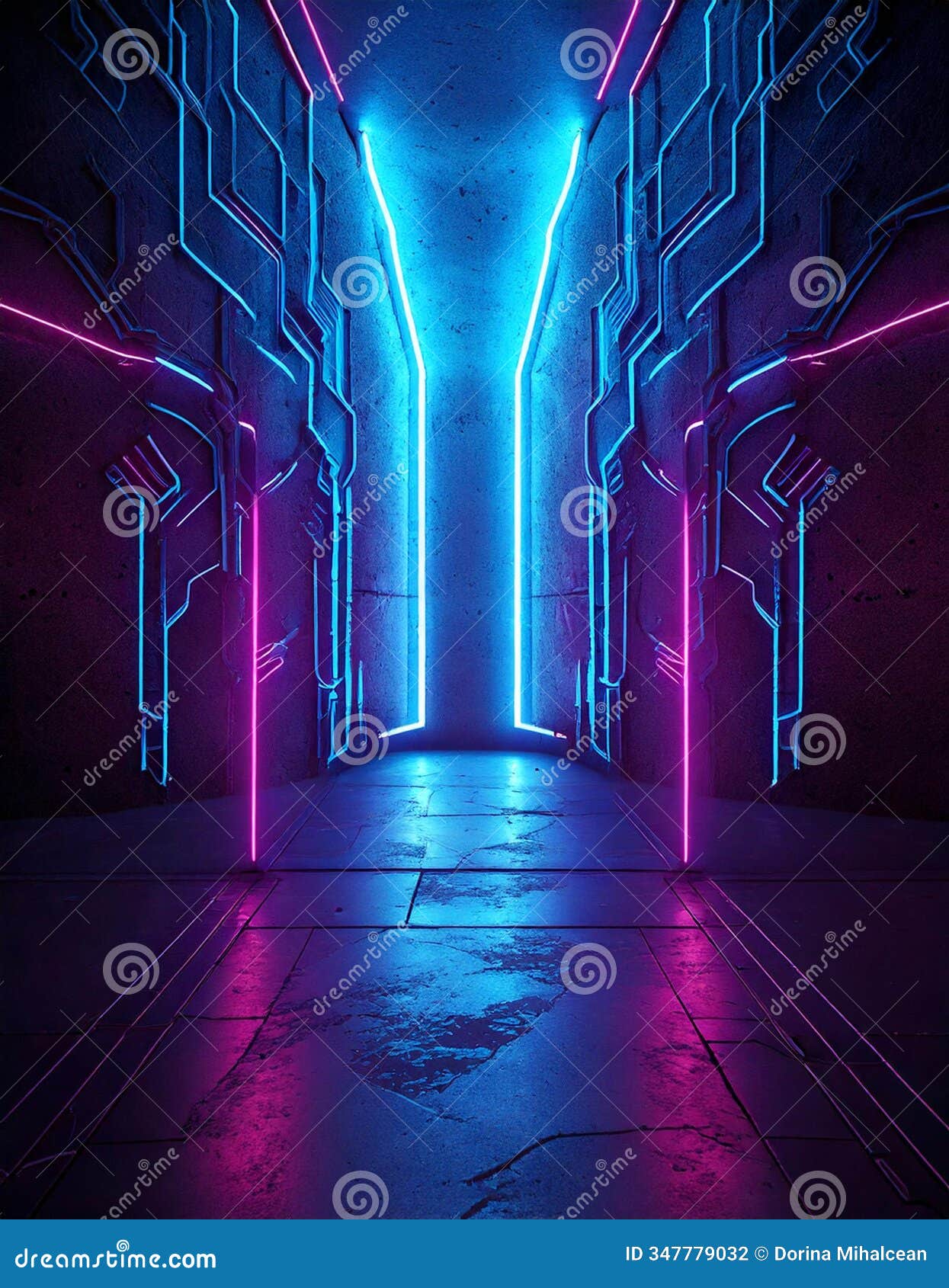 Cyberpunk Name Tags With Neon Lights On Industrial Concrete Texture ...