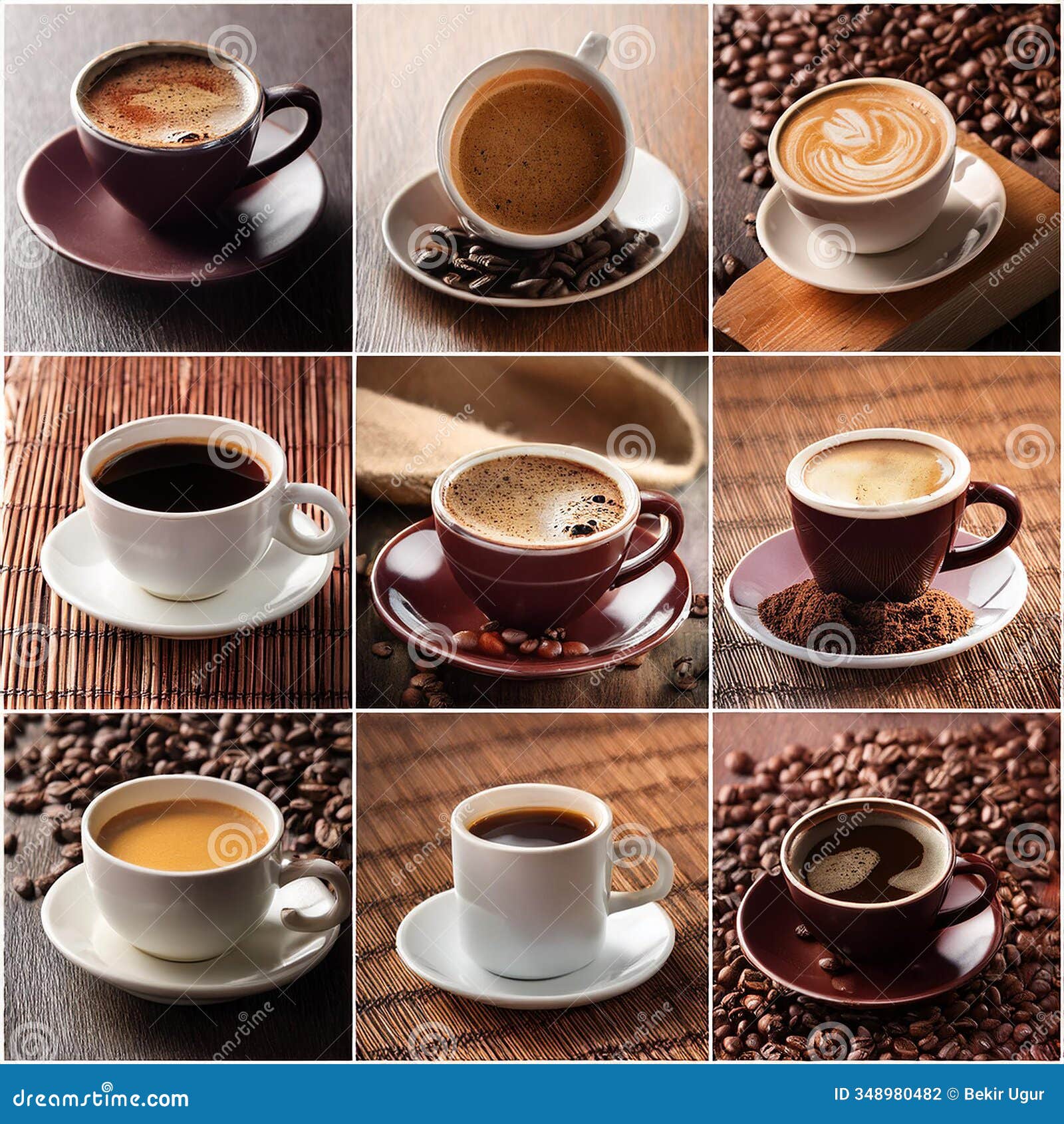 Coffee Collage Poster Design, Cappuccino Cup Halftone Effect At Pastel ...