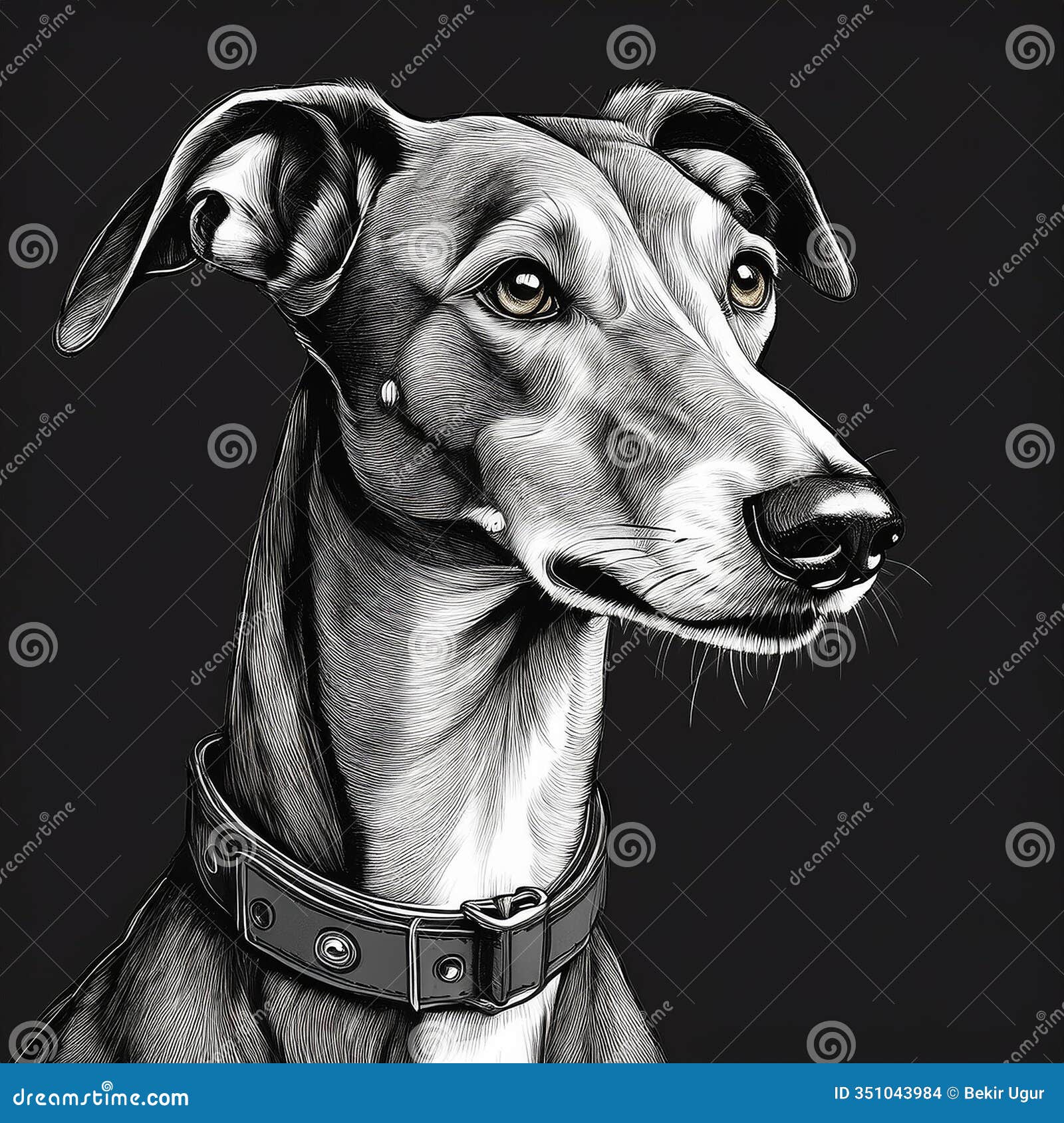 Adorable Greyhound Line Drawing: Digital Airbrushing By John Larriva ...