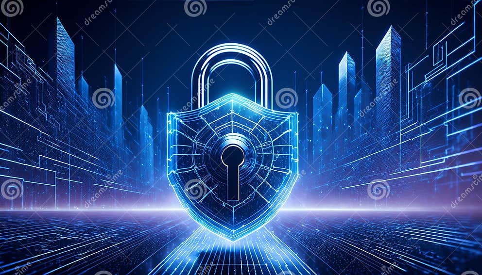Unlocking Digital Secrets: Futuristic Abstract Illustration of Privacy ...