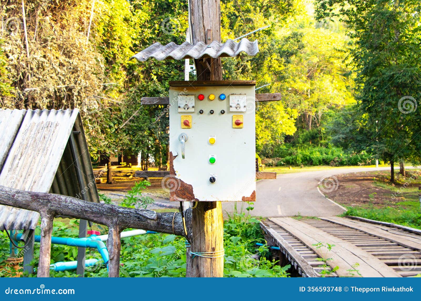 Small Control Panel And Levers Inside A Very Old Dismantled Railway ...