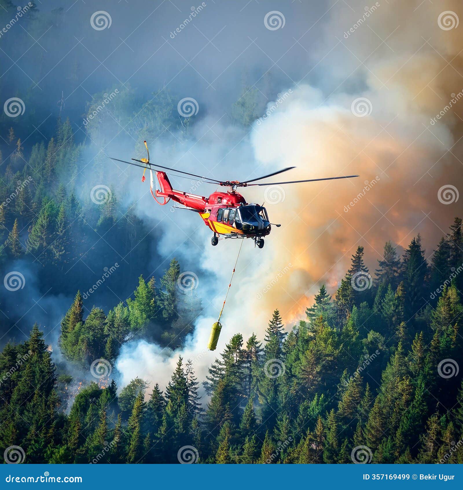 Aerial Firefighting Operation On Wildfire Stock Image | CartoonDealer ...