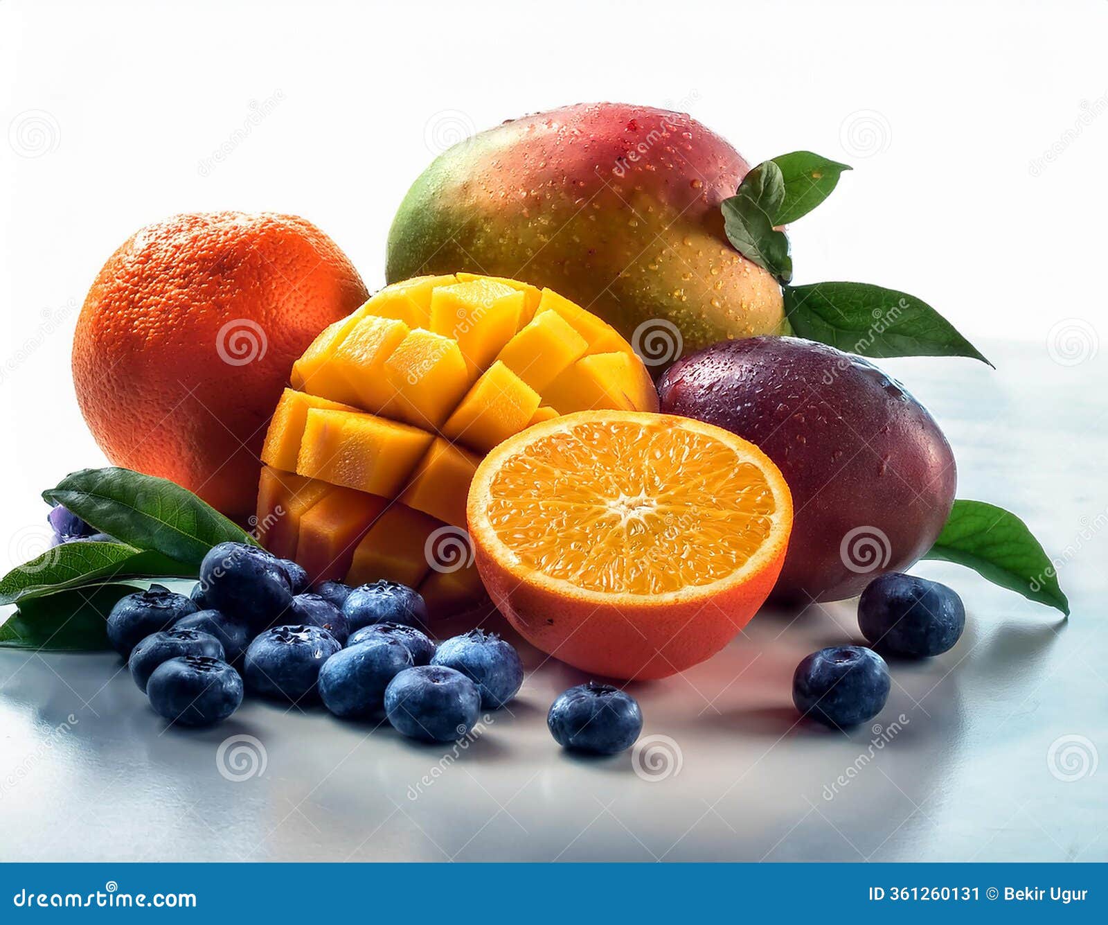 Mango Blueberry Orange and Other Fruits Indoor Shooting Stock ...