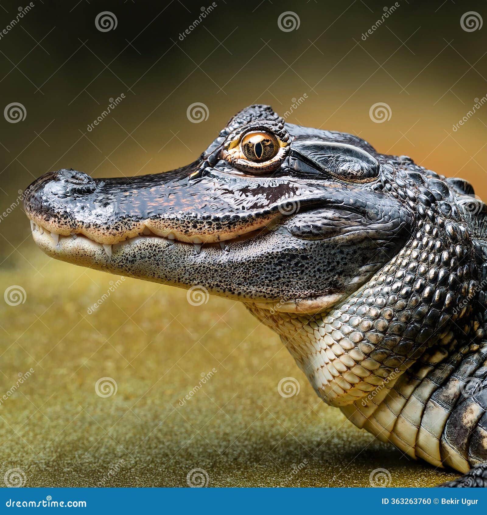 Portrait View Of A Spectacled Caiman Caiman Crocodilus Stock Image ...
