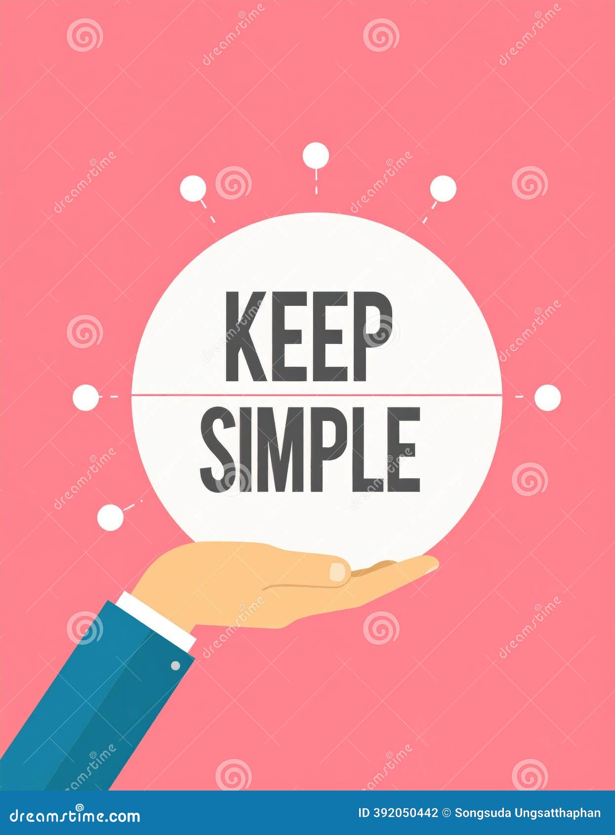 KEEP IT SIMPLE Announcement. Hand Holding Megaphone With Speech Bubble ...