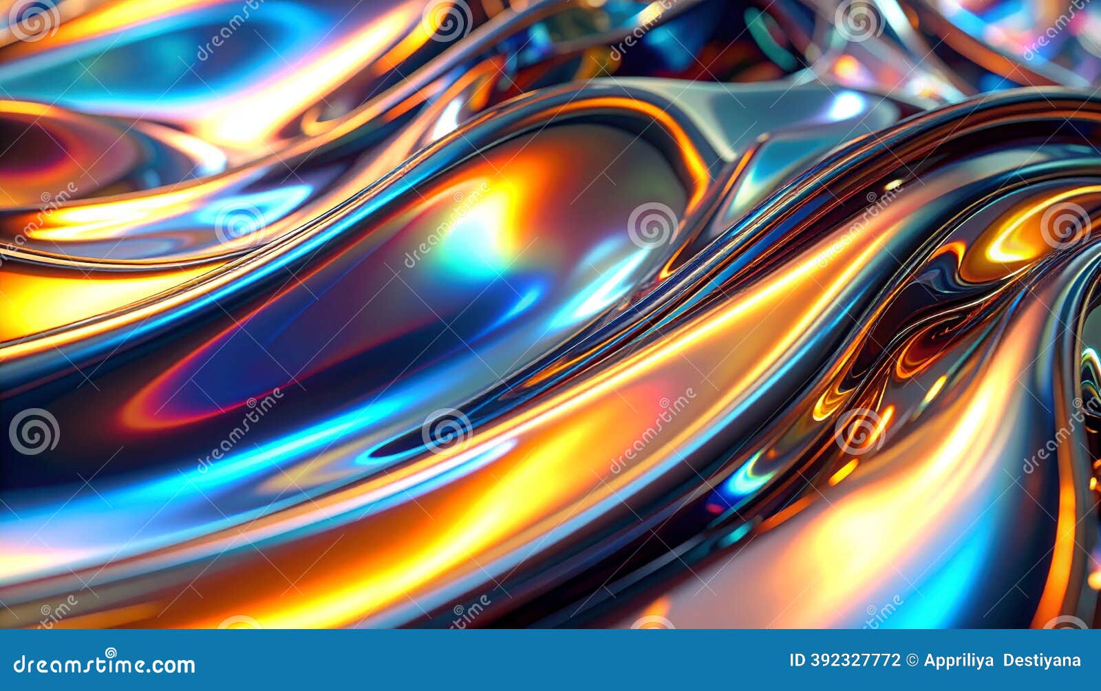 Fluid Metallic Drops Y2k Background. Dynamic Iridescent Retrowave ...