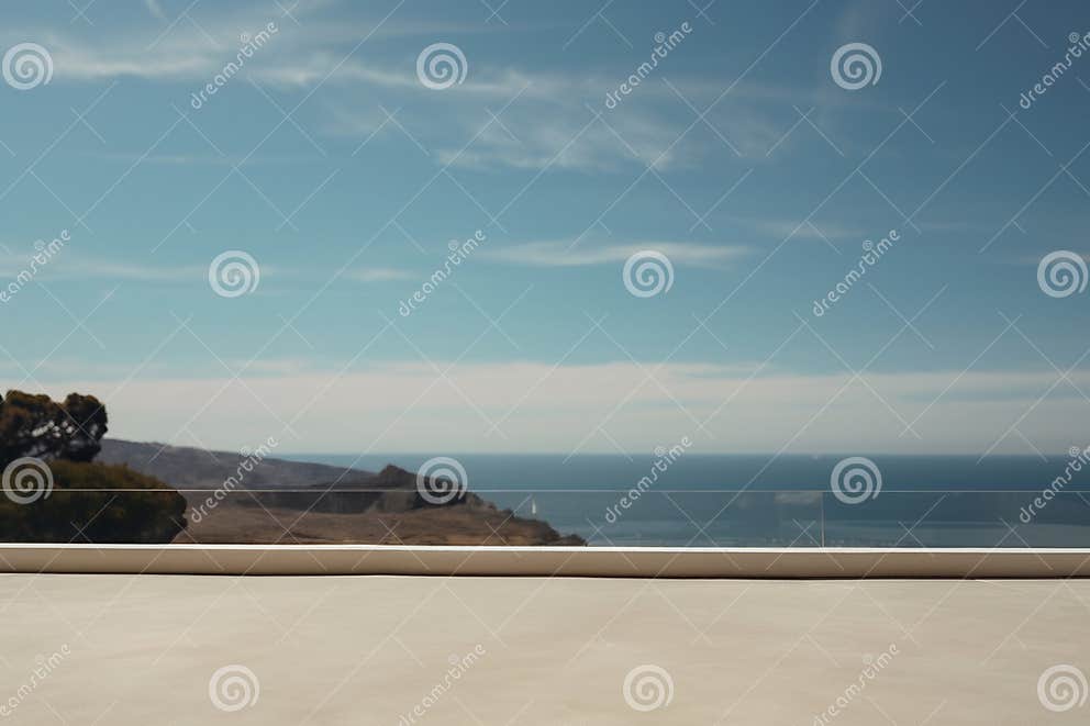 A Stunning View of the Ocean from a Coastal Balcony Stock Image - Image ...