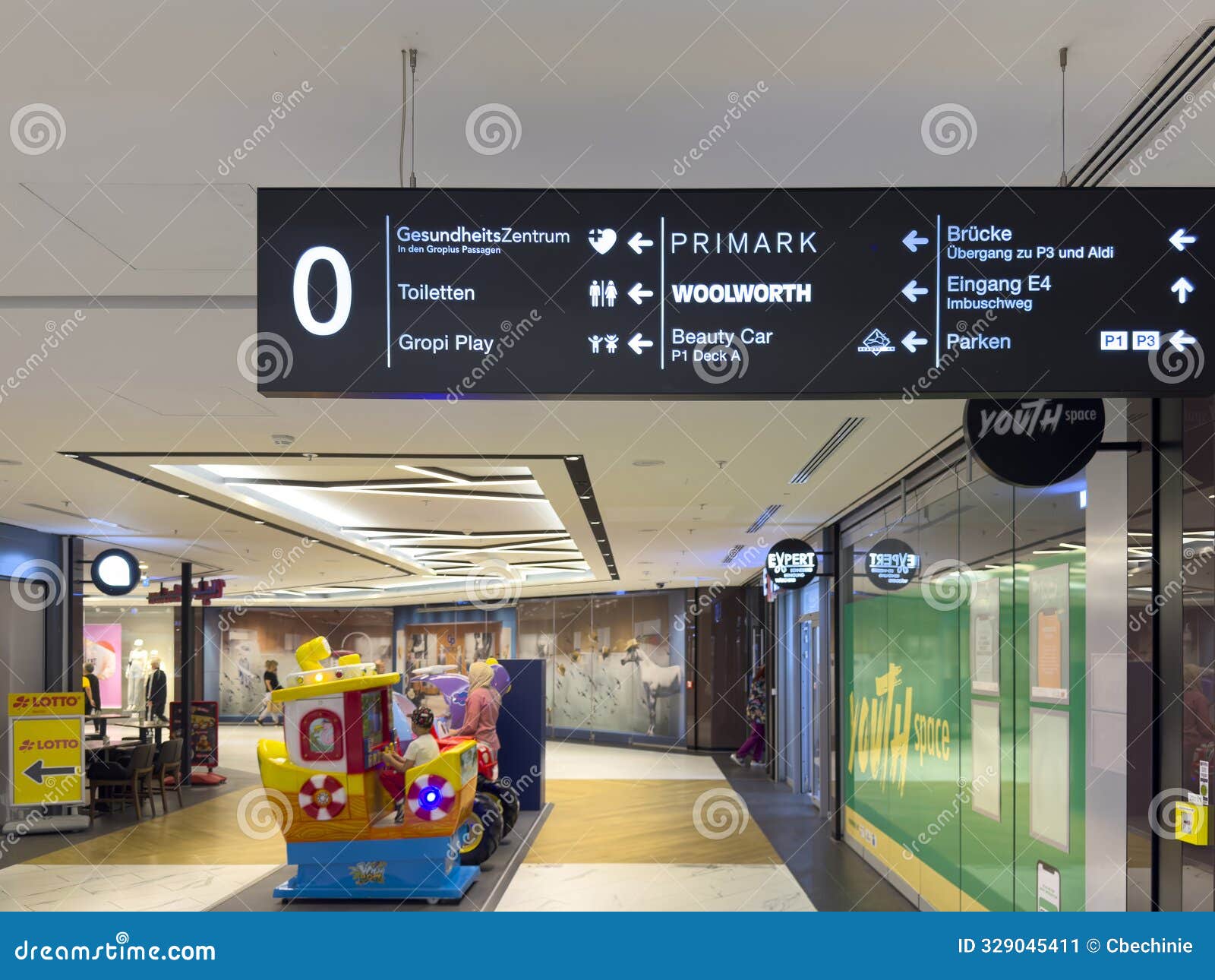 Signpost for Different Shops and More in a Shopping Mall in Berlin ...