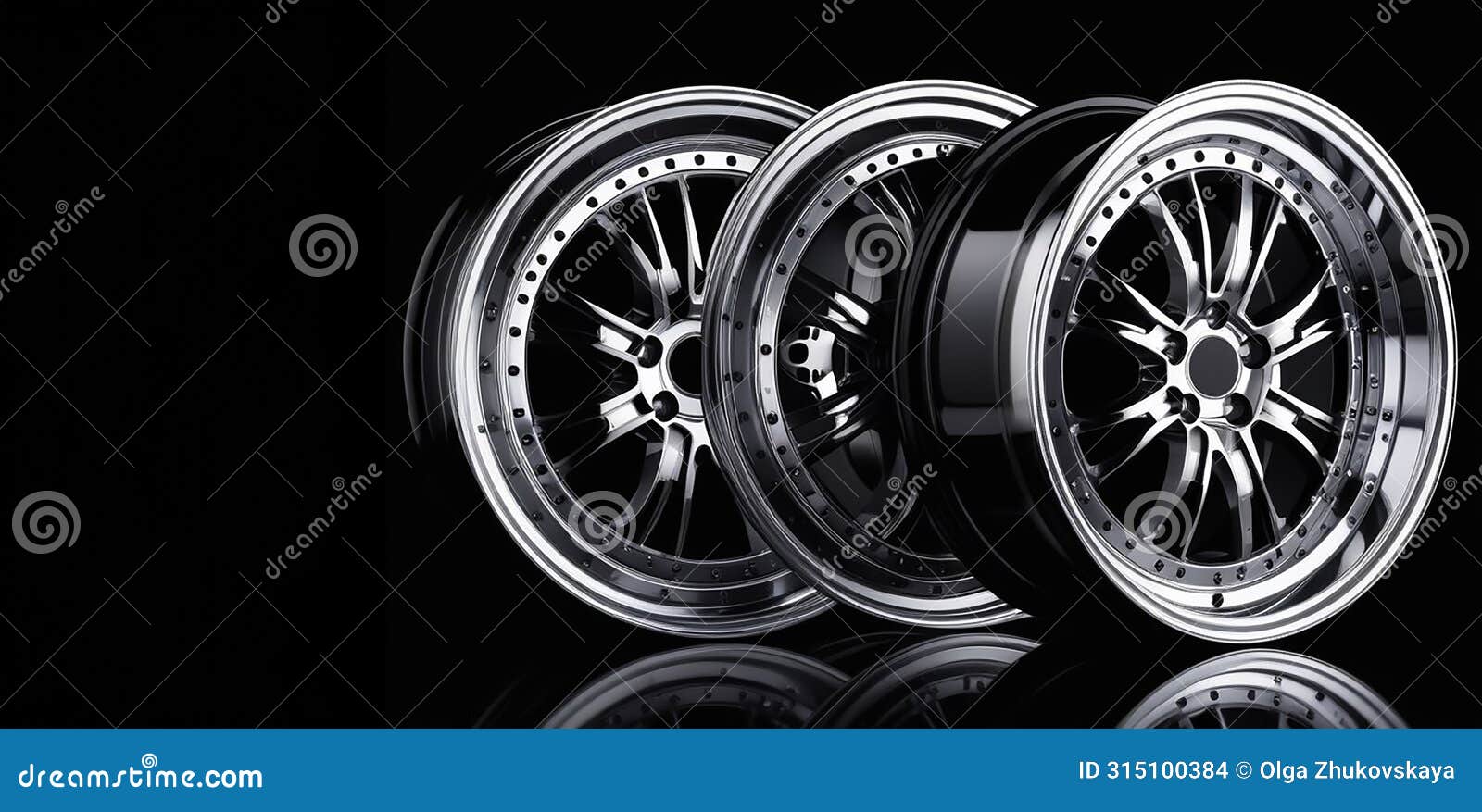 Car Rims on a Black Background Stock Illustration - Illustration of ...