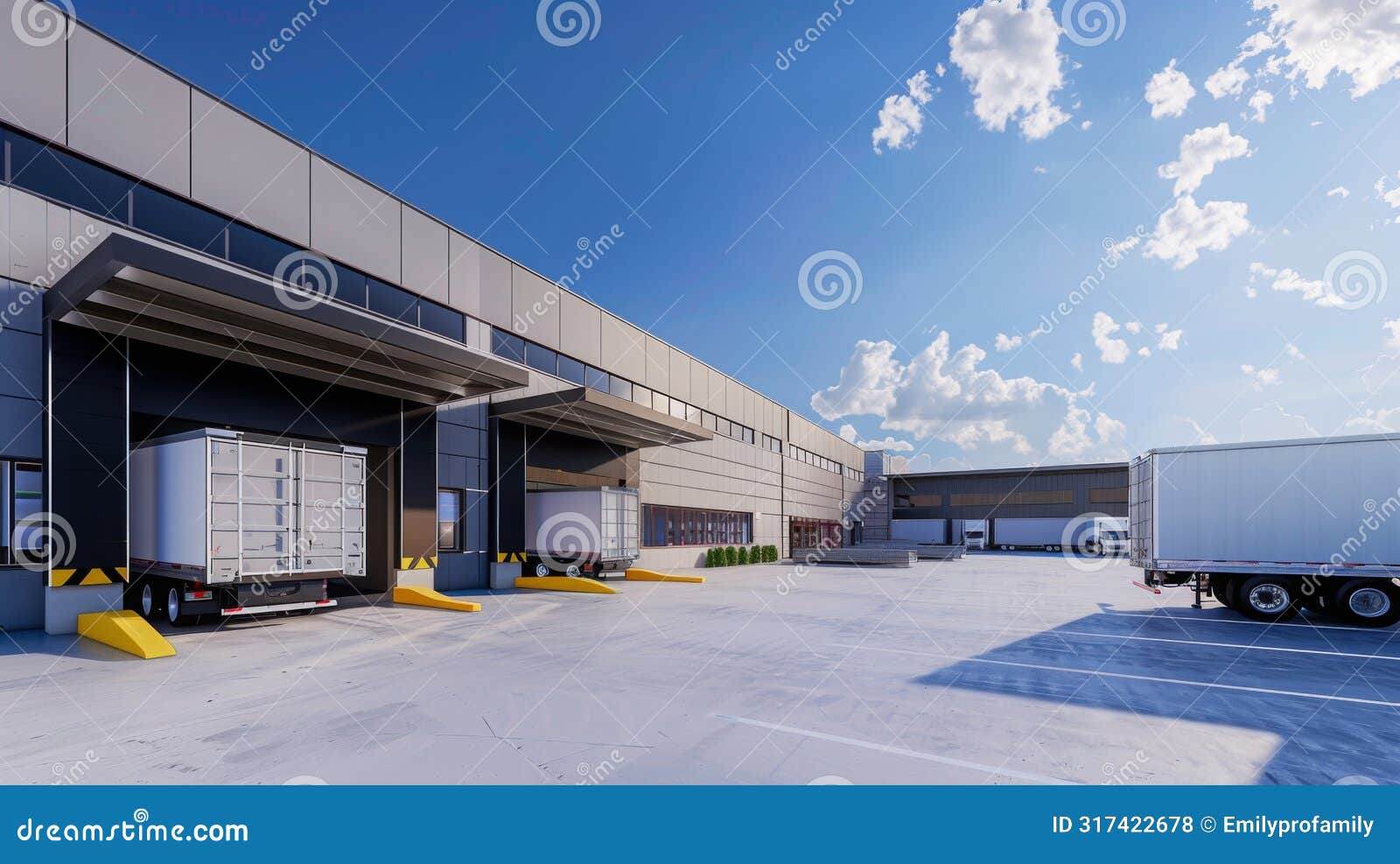 Sunny Day at Industrial Loading Dock Facility Stock Photo - Image of ...