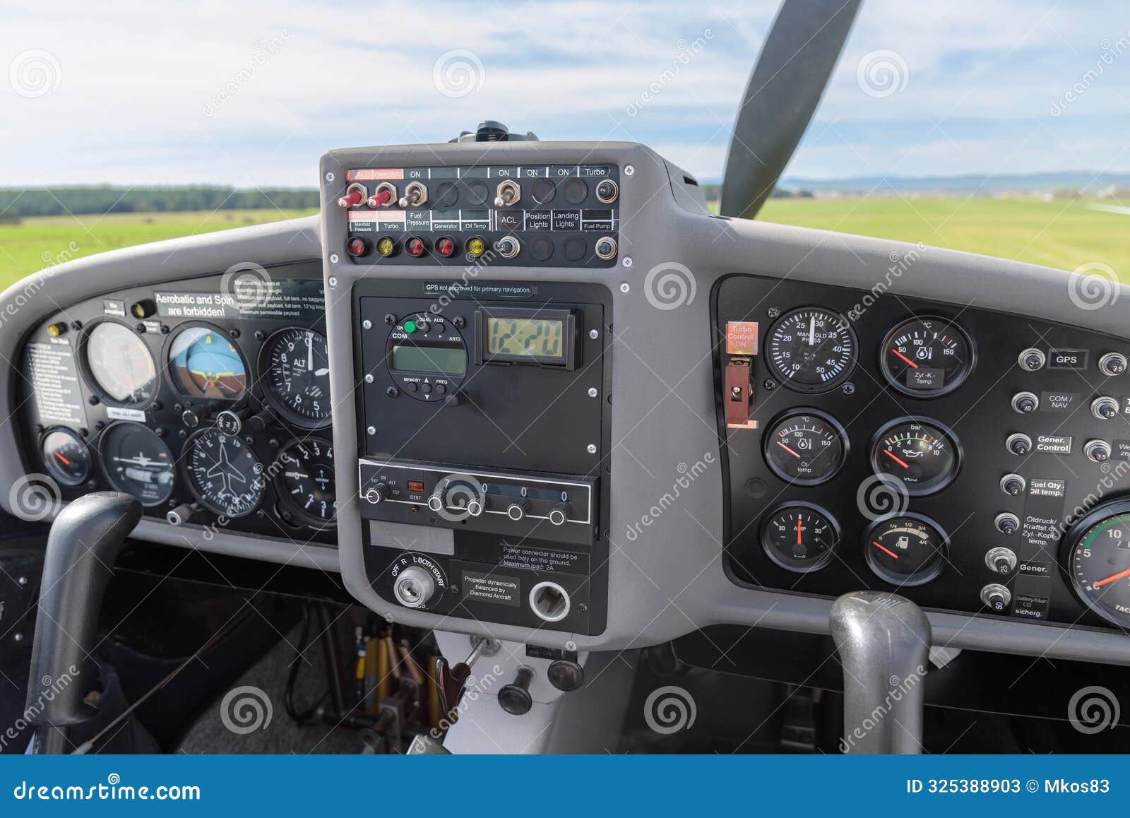 Closeup of Motor Glider Cockpit Stock Image - Image of transport, motor ...