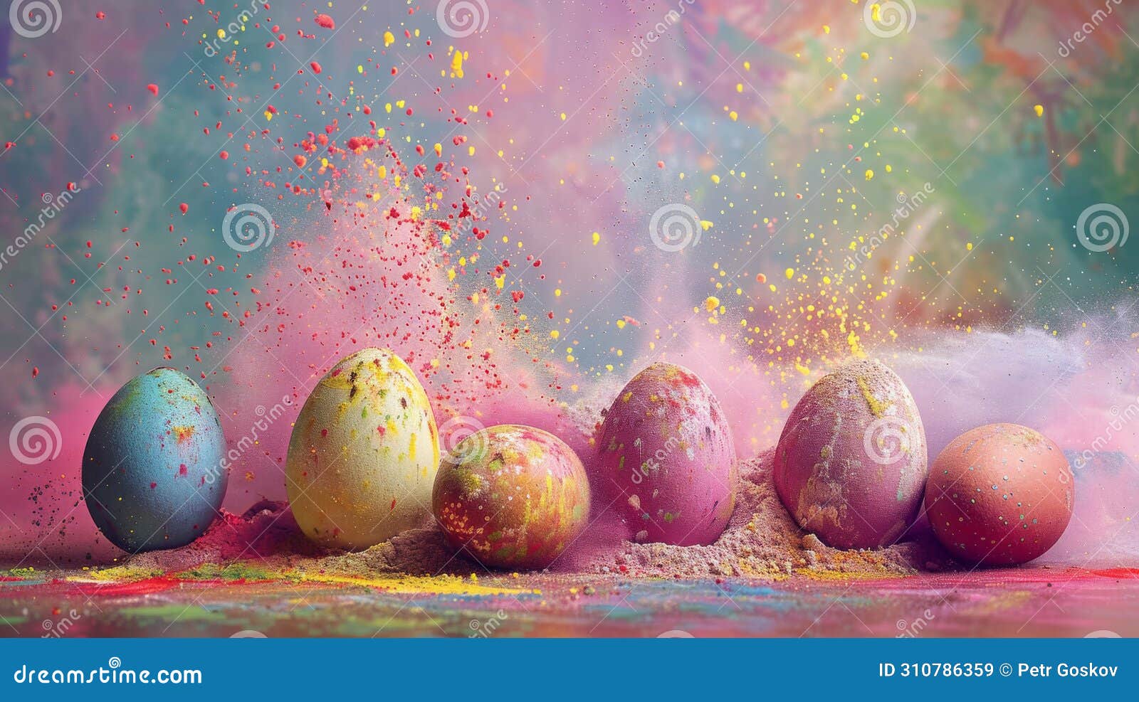 Colorful Easter Eggs stock image. Image of spring, glitter - 310786359