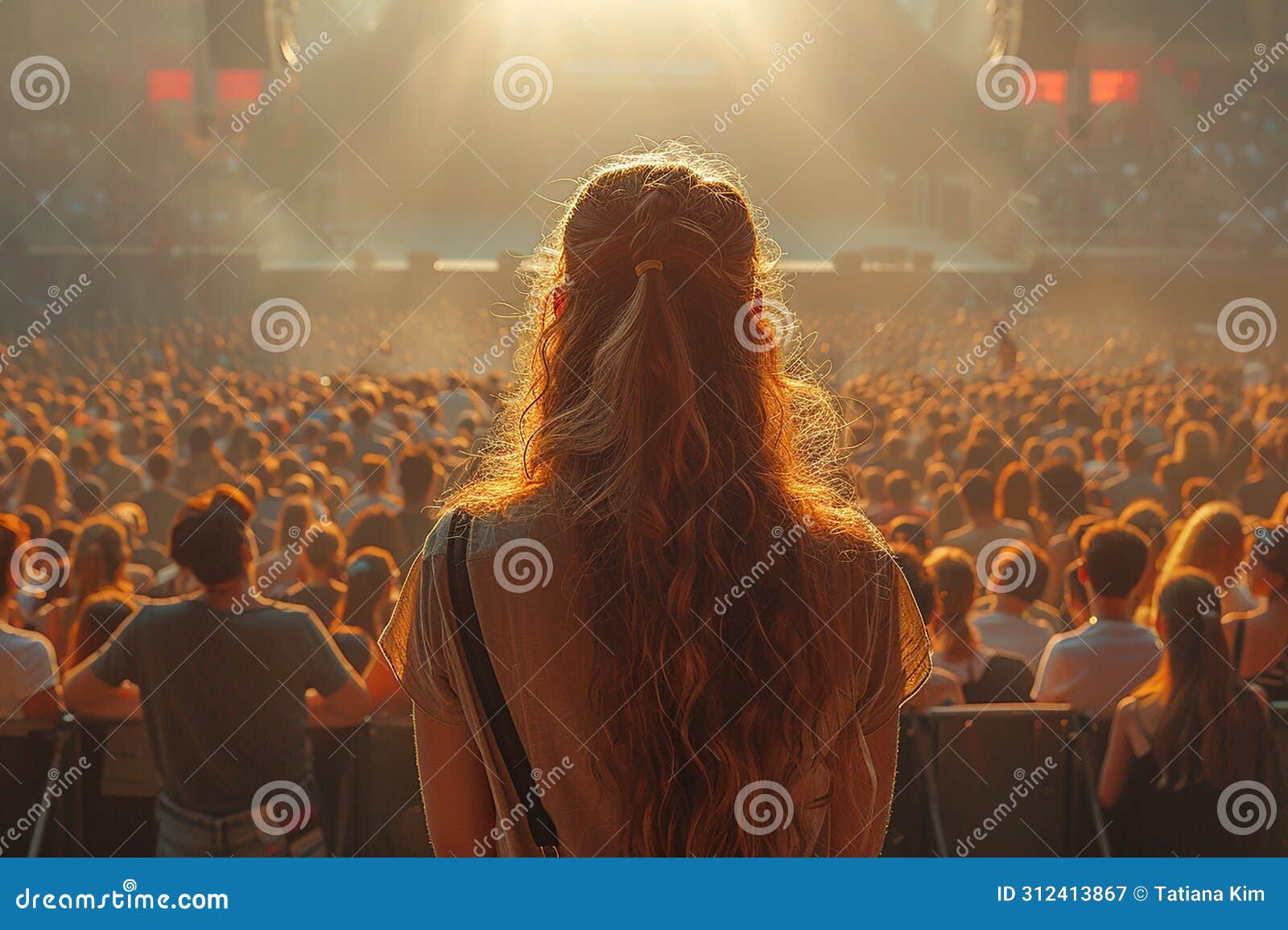 Crowd of People at Concert on Street Back View. Stock Illustration ...