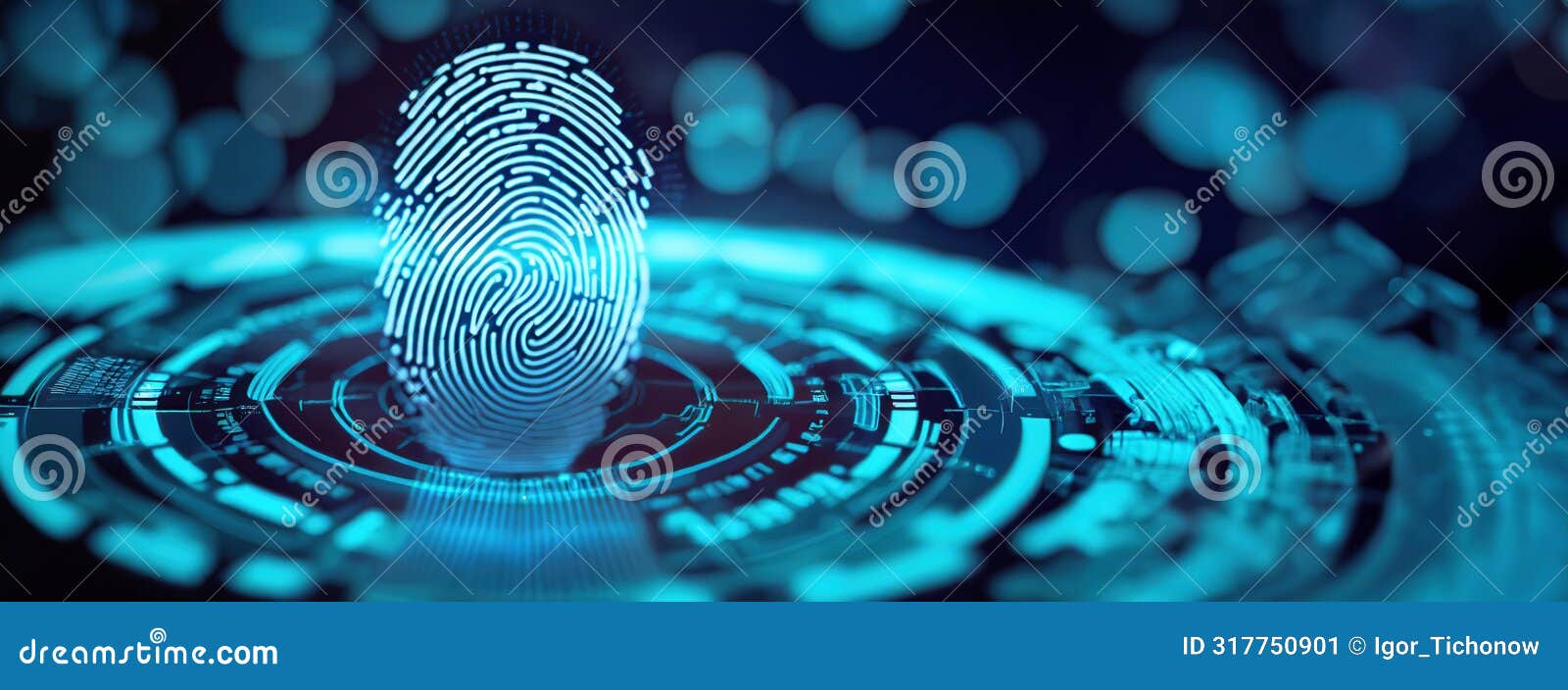 A Digital Fingerprint on a High-tech Interface, Security in Focus. the ...
