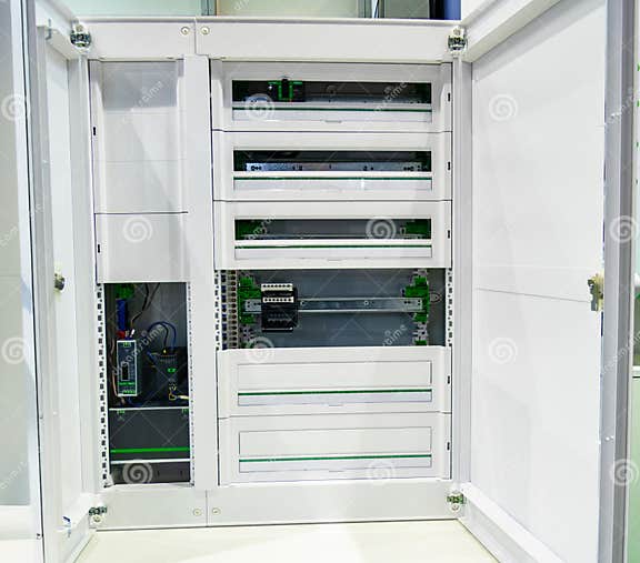 Electrical Control Panel with Modular Components. Stock Image - Image ...