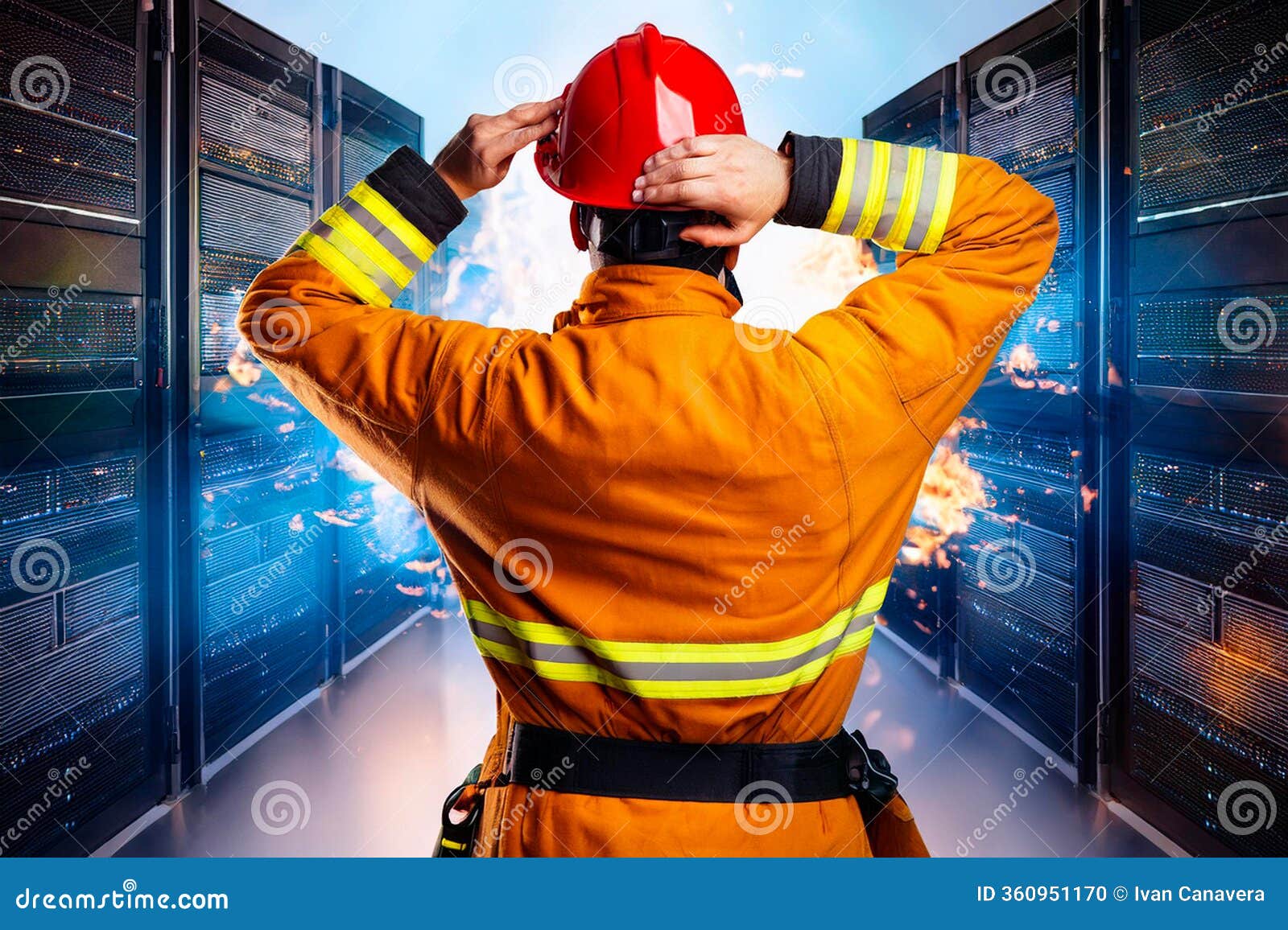 Hacker Initiating Global Cyber Attack Using Laptop in Server Room Stock ...