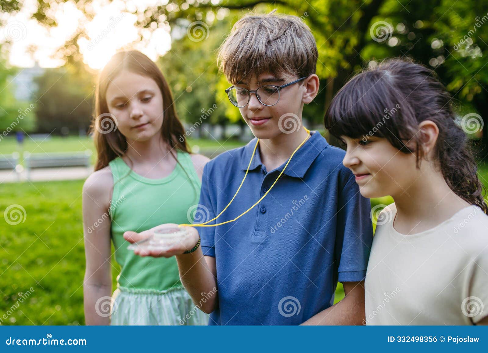 Children in Outdoor Sustainable Educational Class Using Compass ...