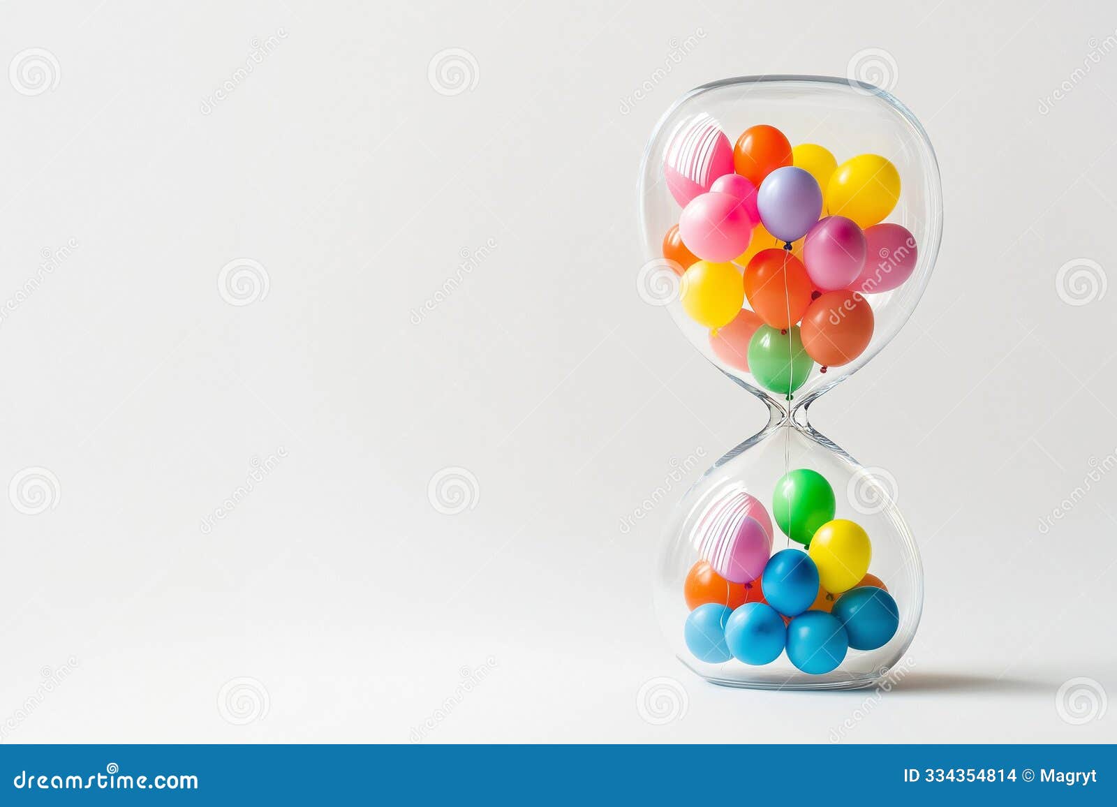 Generated ImageHelium Balloons Inside the Hourglass. Time for Fun, Turn ...