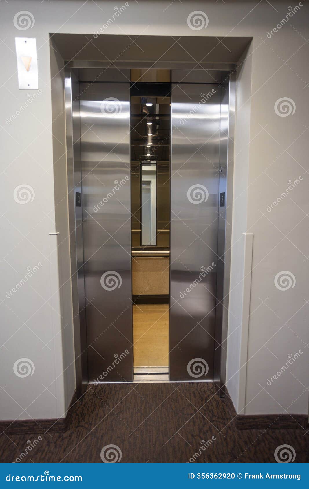 Interior of a Elevator with Doors Partially Opened Stock Photo - Image ...
