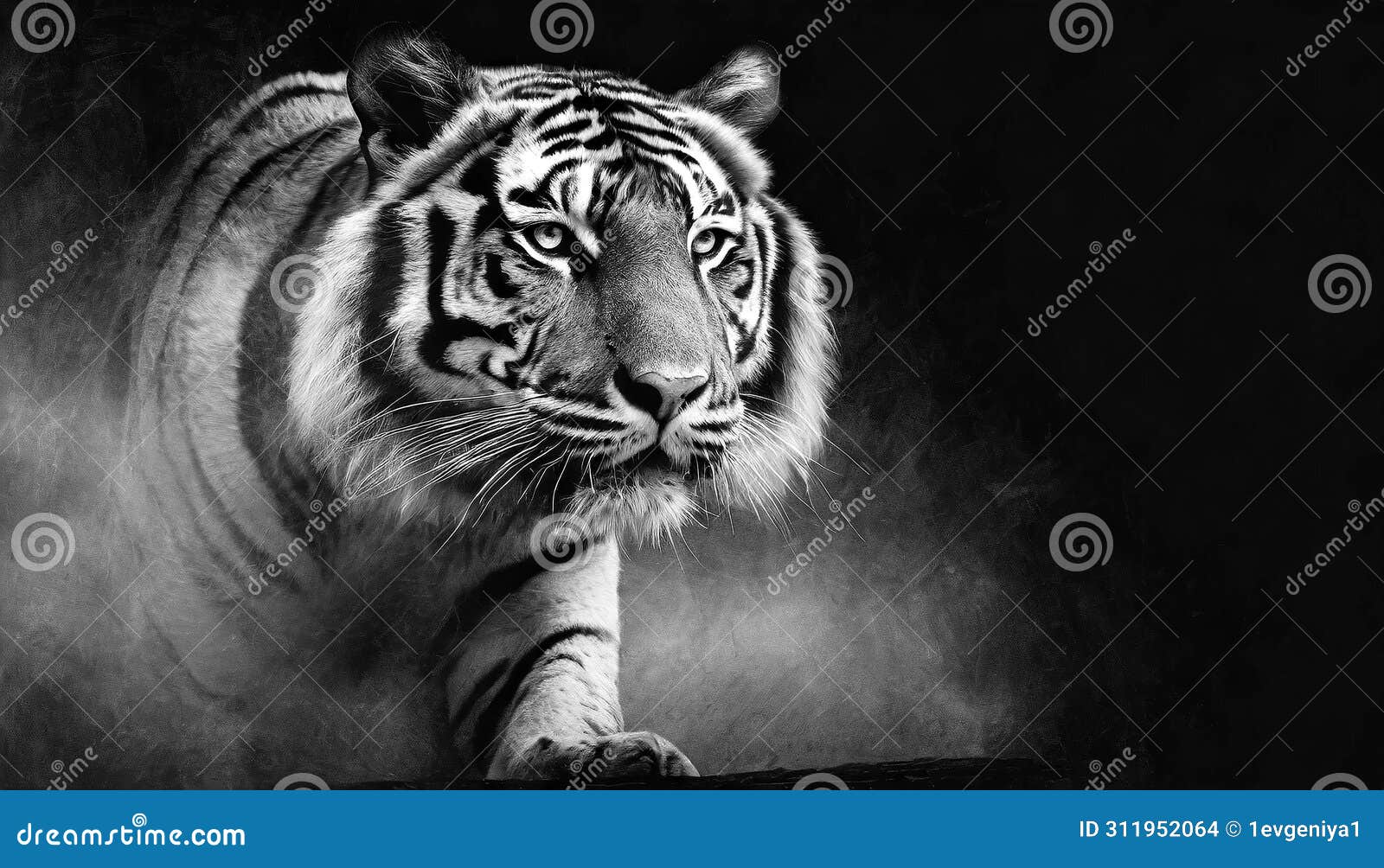 Large Ferocious Tiger Walks and Dust Rises from Under Its Paws. on a ...