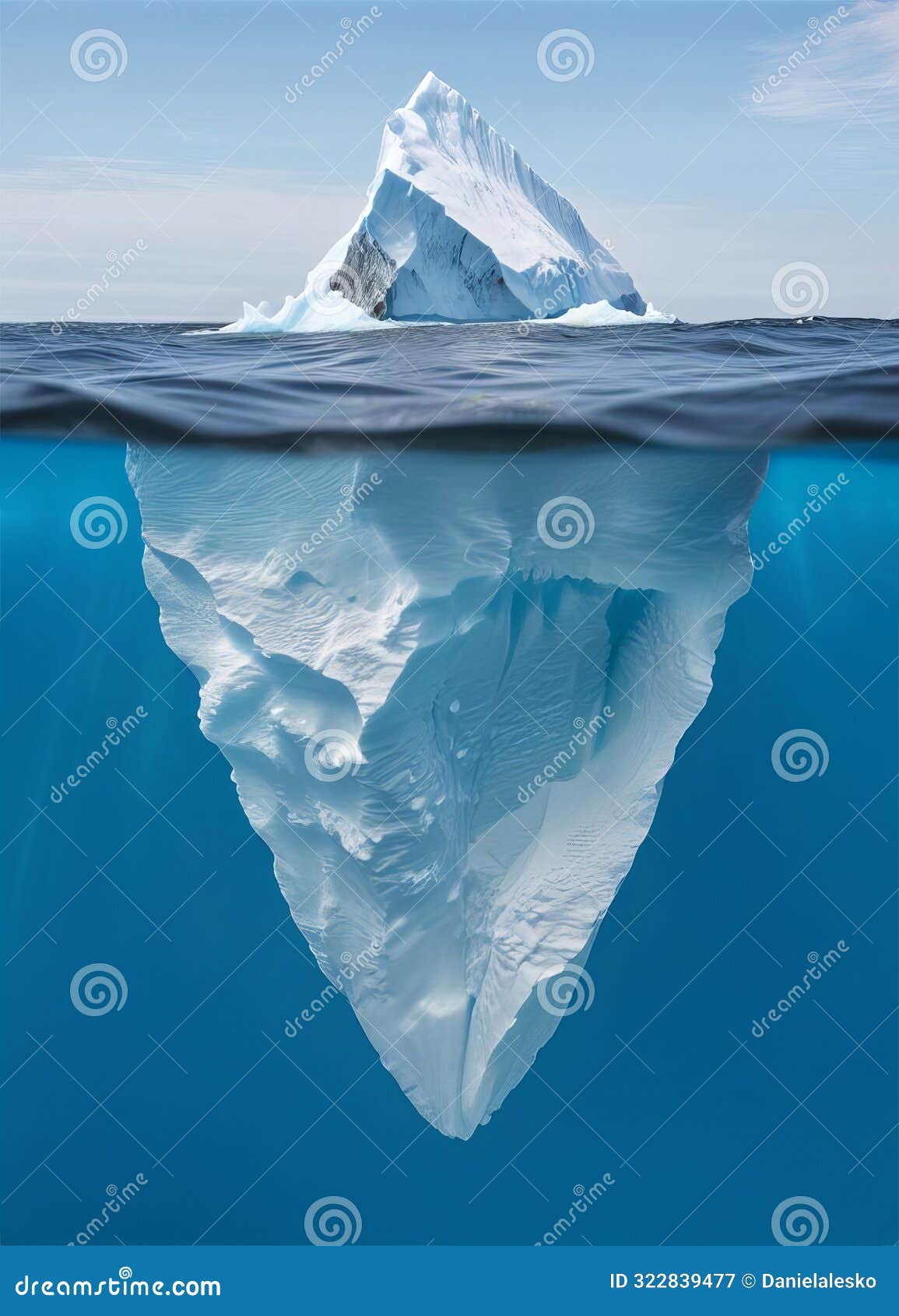 Iceberg Floating in the Ocean, Both the Tip and the Submerged Parts are ...