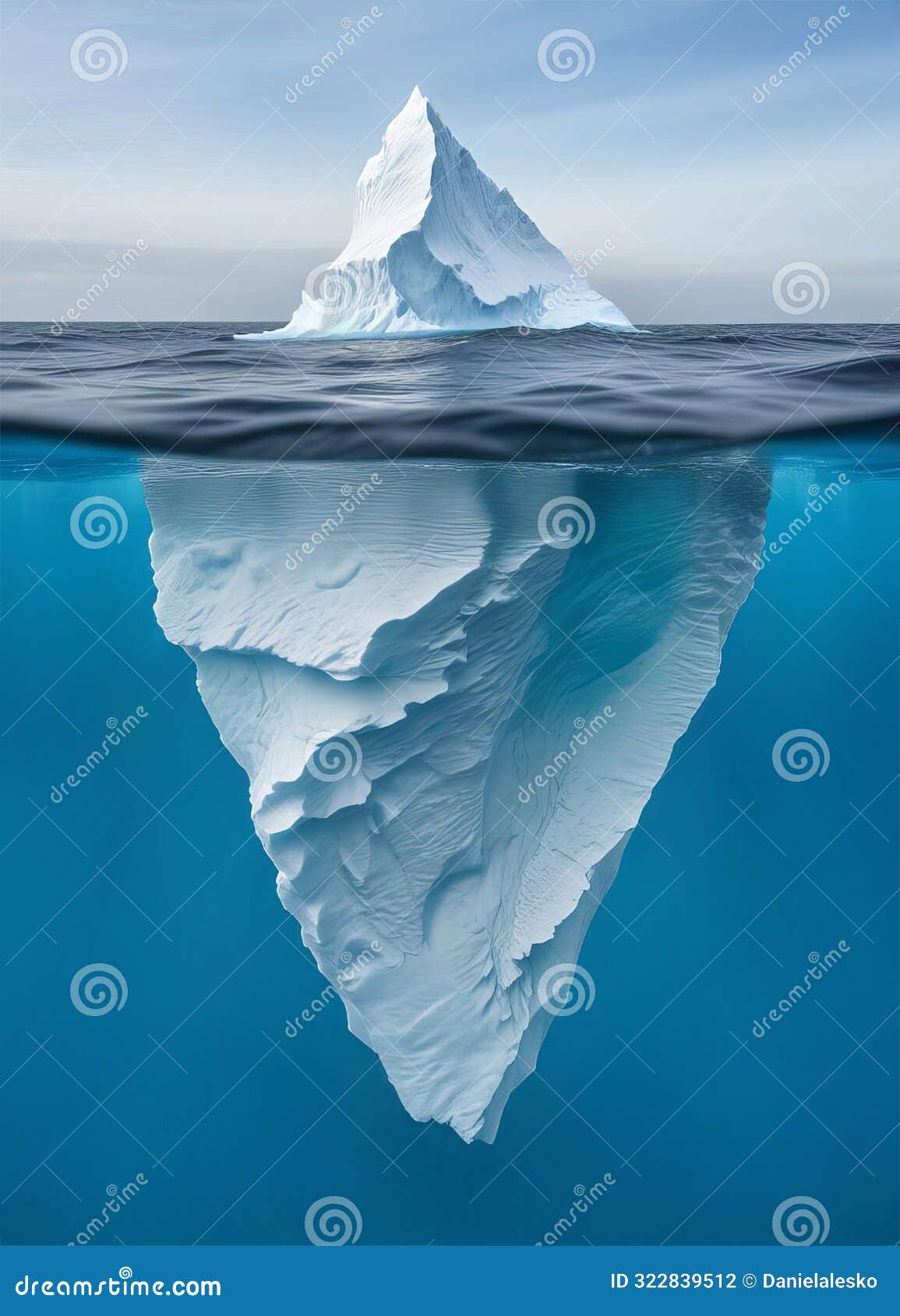 Iceberg Floating in the Ocean, Both the Tip and the Submerged Parts are ...