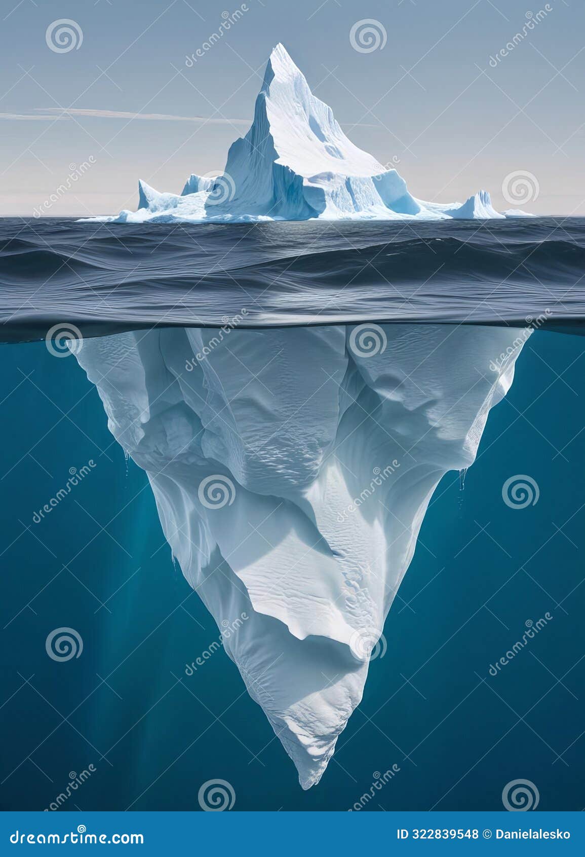 Iceberg Floating in the Ocean, Both the Tip and the Submerged Parts are ...