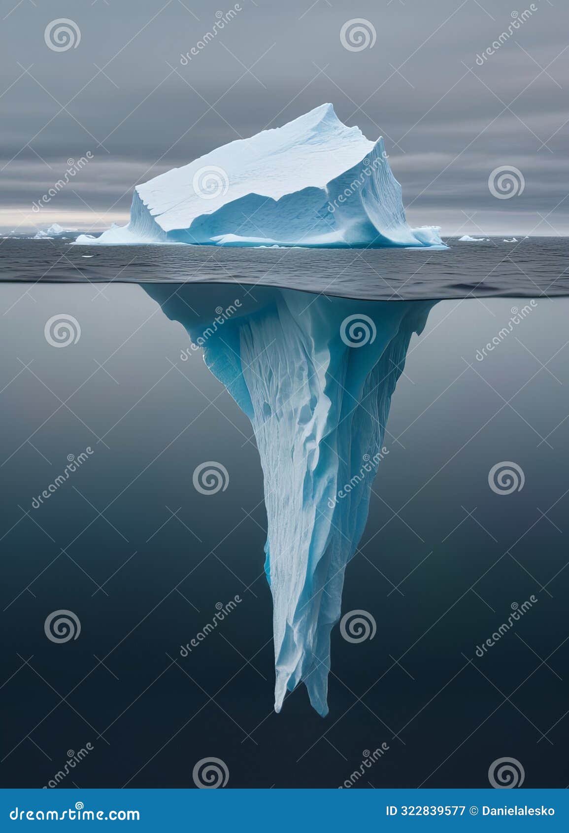 Iceberg Floating in the Ocean, Both the Tip and the Submerged Parts are ...