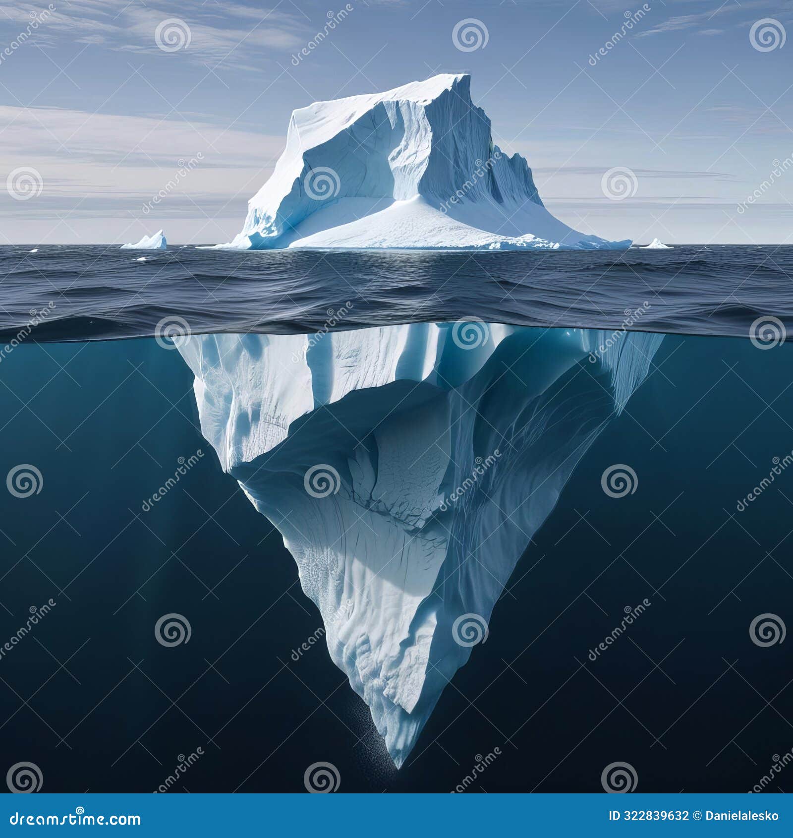 Iceberg Floating in the Ocean, Both the Tip and the Submerged Parts are ...