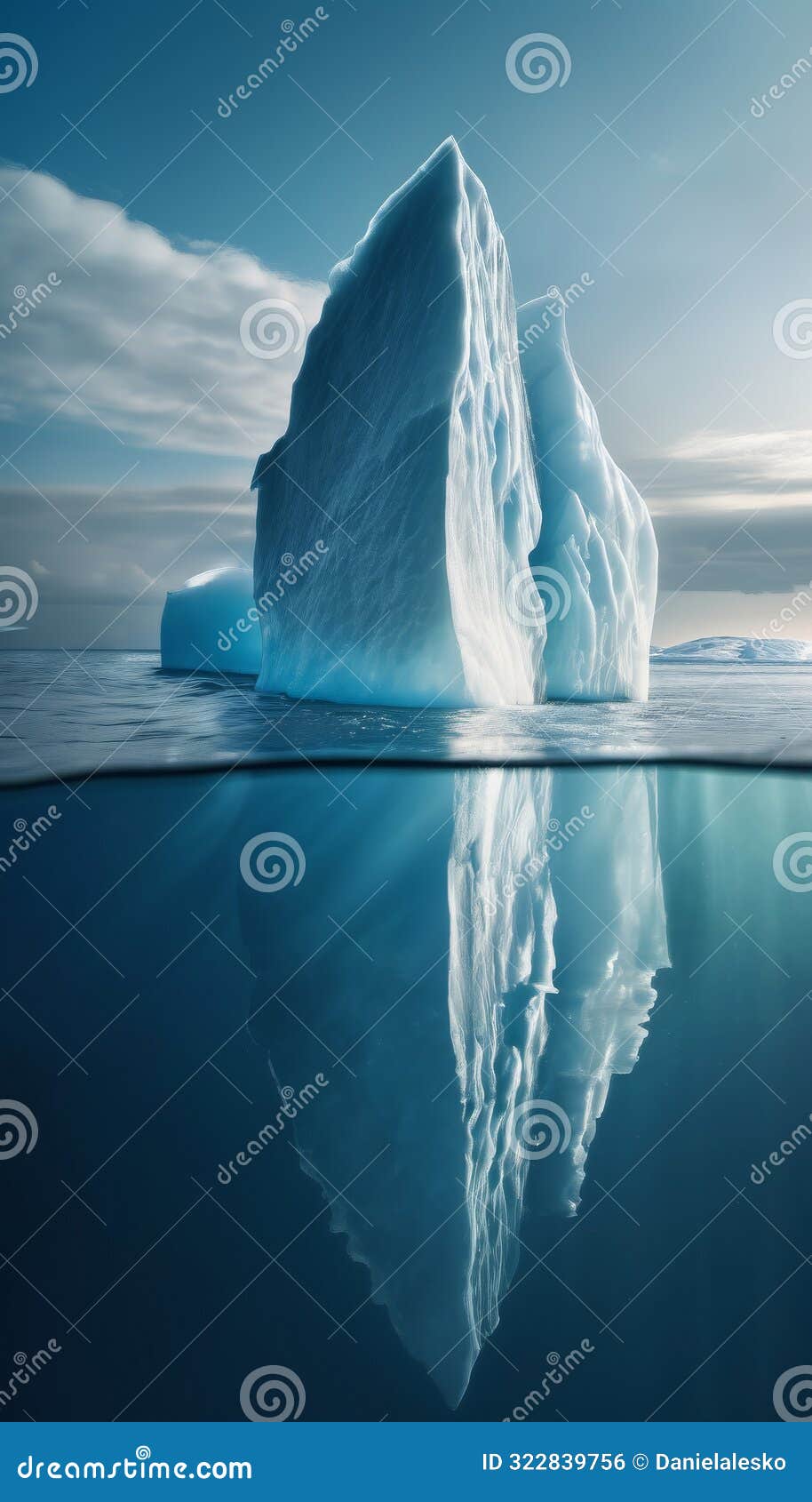 Iceberg Floating in the Ocean, Both the Tip and the Submerged Parts are ...