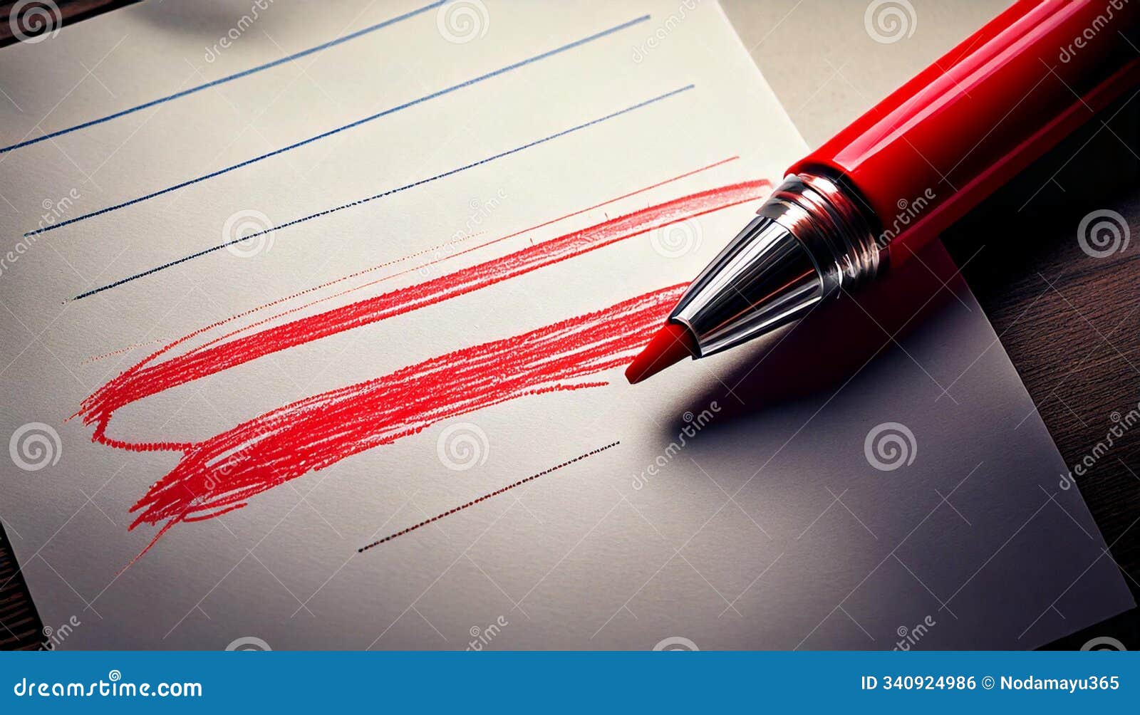 Generated Image Mark Text with Red Marks Using a Pen Stock Photo ...