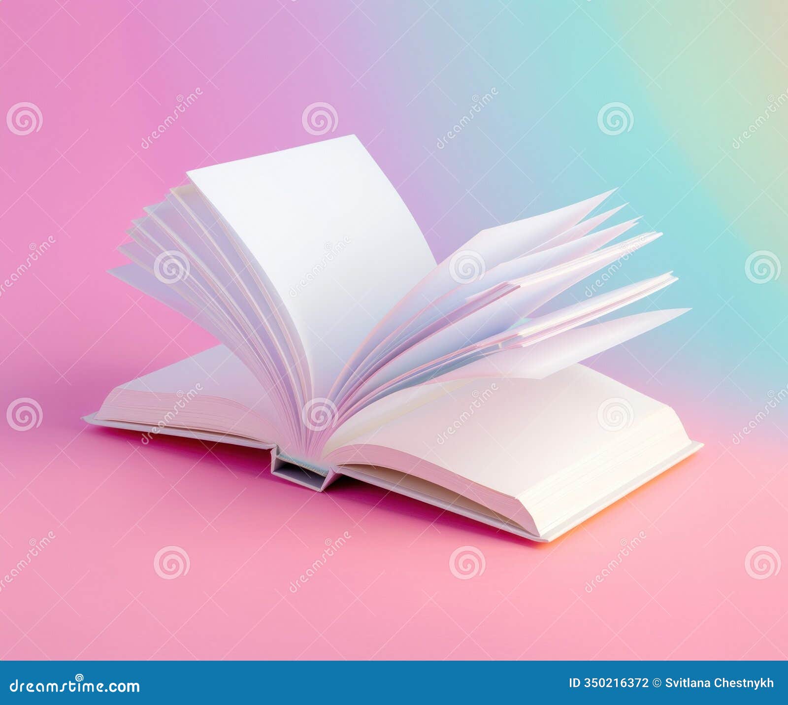 Book, Diary or Notebook Mockup with White Paper Blank Pages Isolated ...