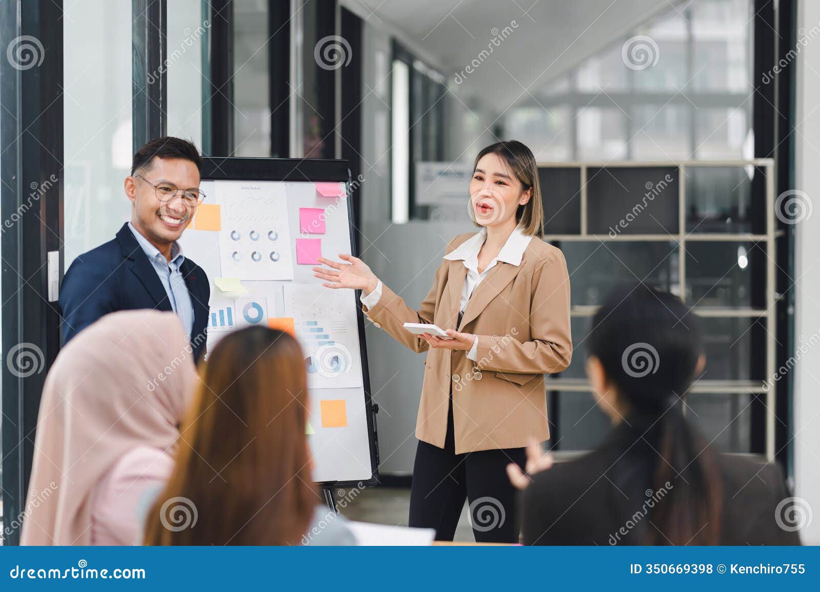 Professional Diverse Business Team Presenting and Discussing Data ...