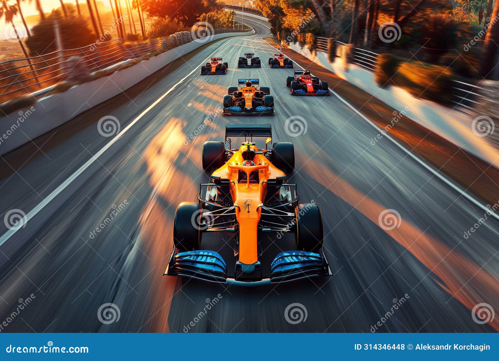 Racing Cars are Driving on Track in Formula One Race Stock Photo ...