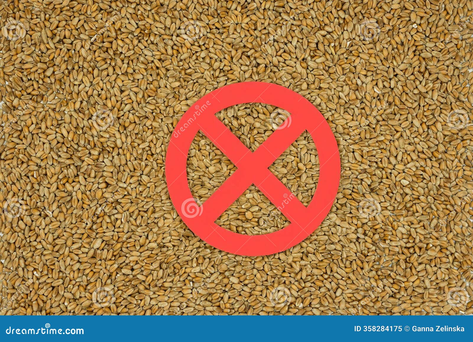 Generated Image of a Red Restriction or Prohibition Sign on a Wheat ...