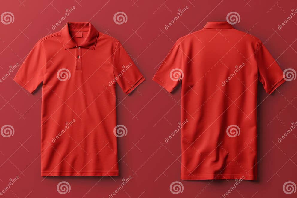 Red T-Shirt Mockup for Apparel Design Stock Illustration - Illustration ...