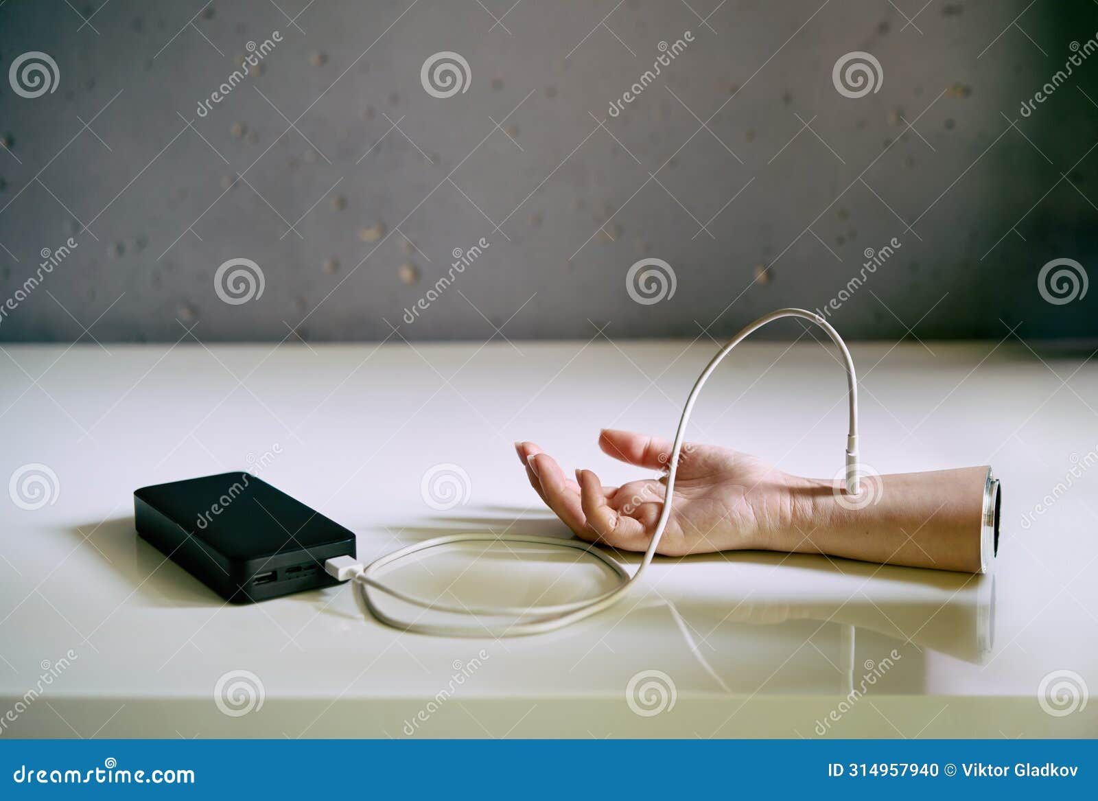 Removable Humanoid Robot Arm on Charging Stock Photo - Image of concept ...