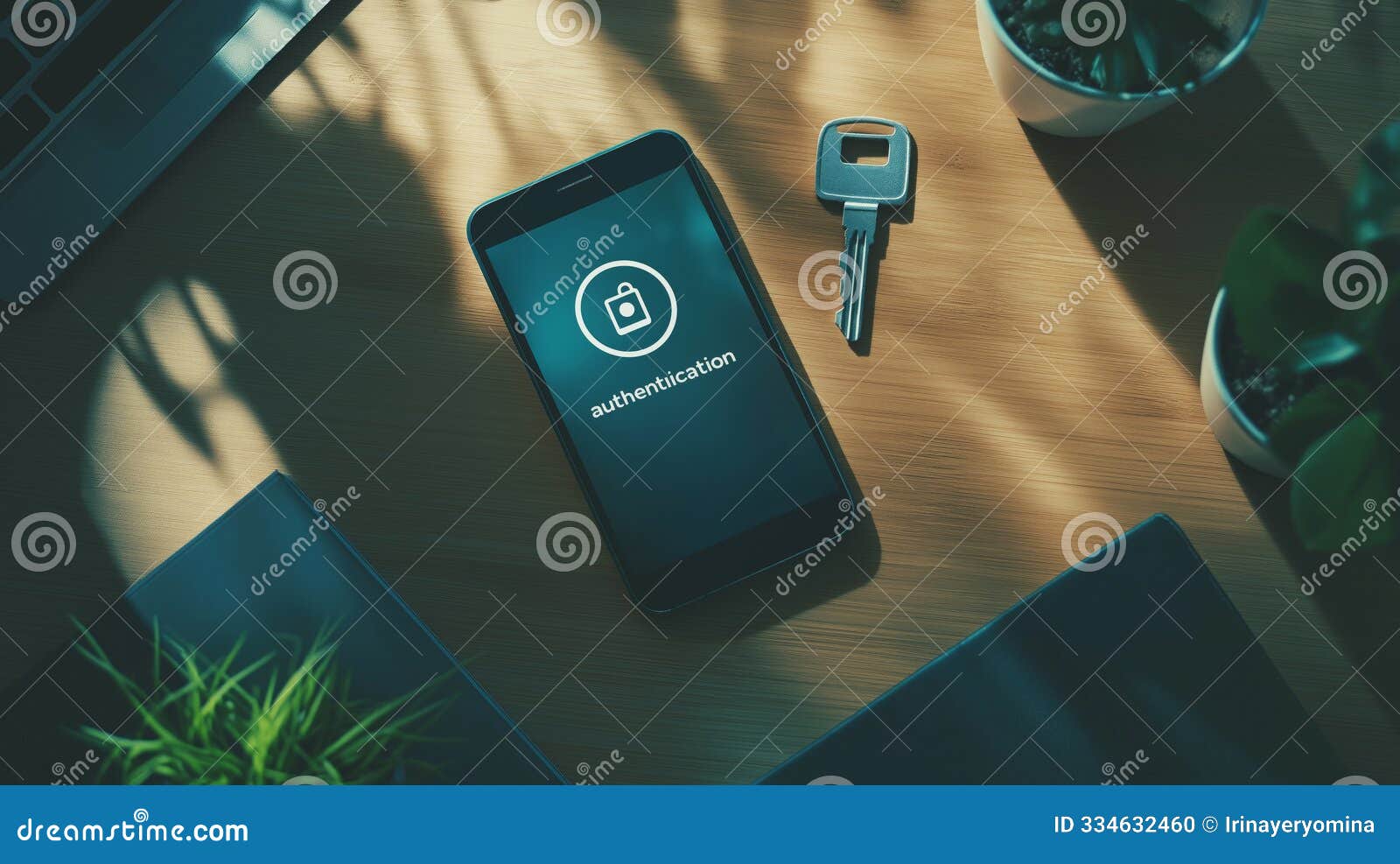 Everyday Cybersecurity Practices with Smartphone, Key Icon, and Two ...