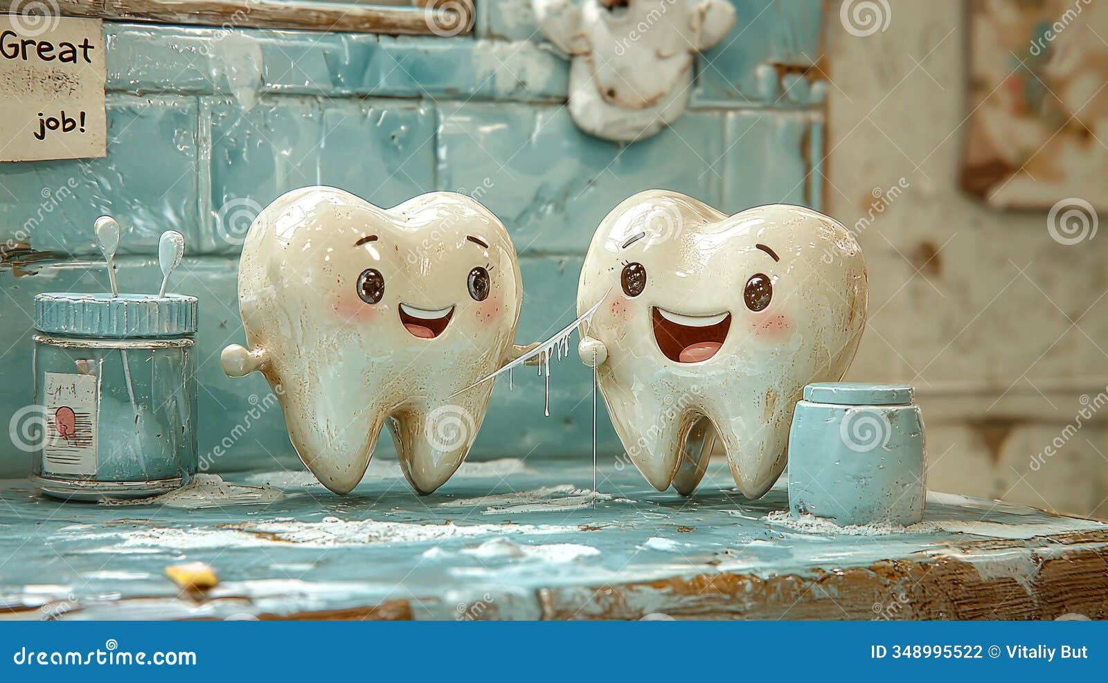 Smiling Tooth and Cheerful Floss Characters Demonstrate Effective ...