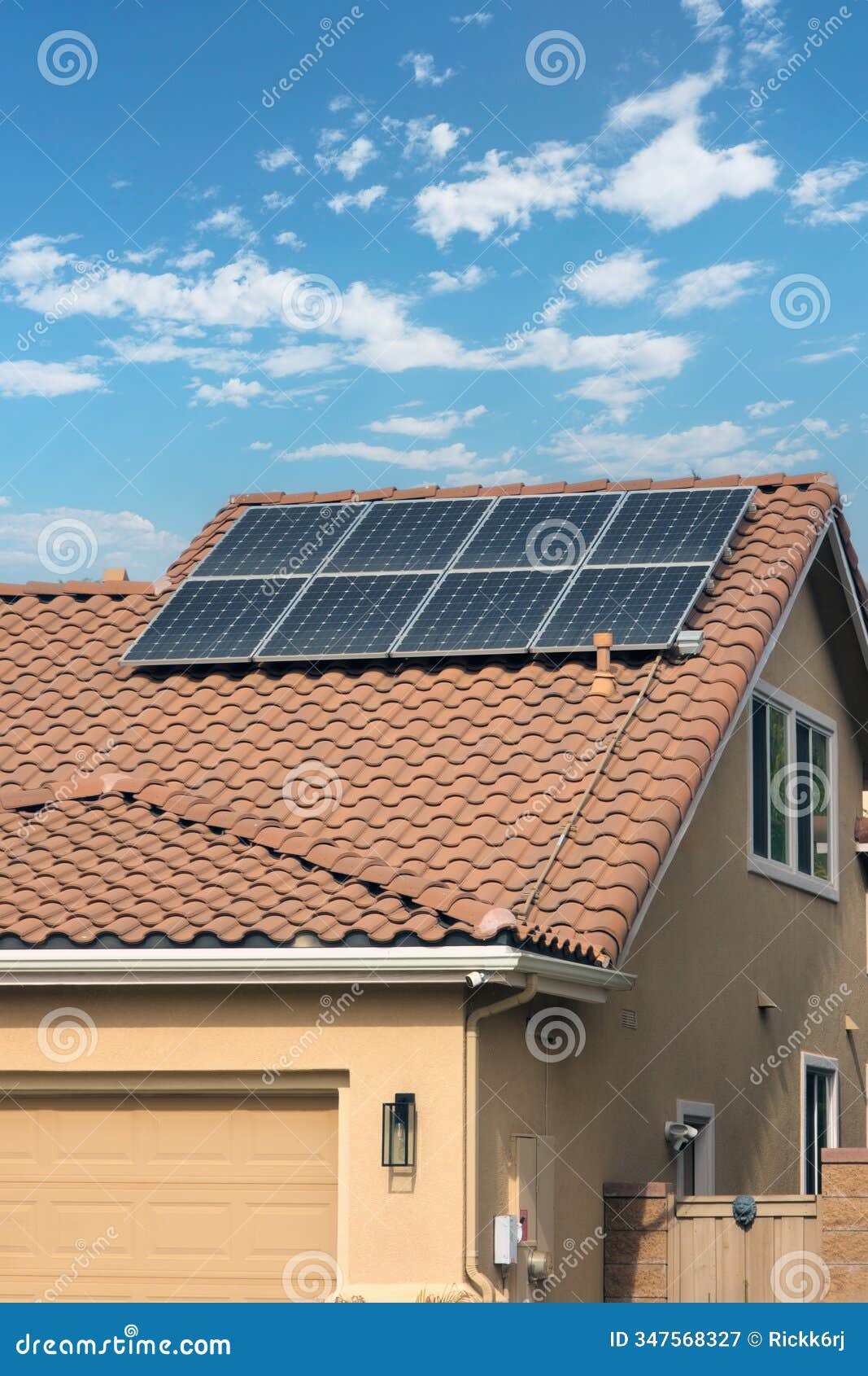 Solar Panel Array Installed on a Residence Stock Image - Image of ...