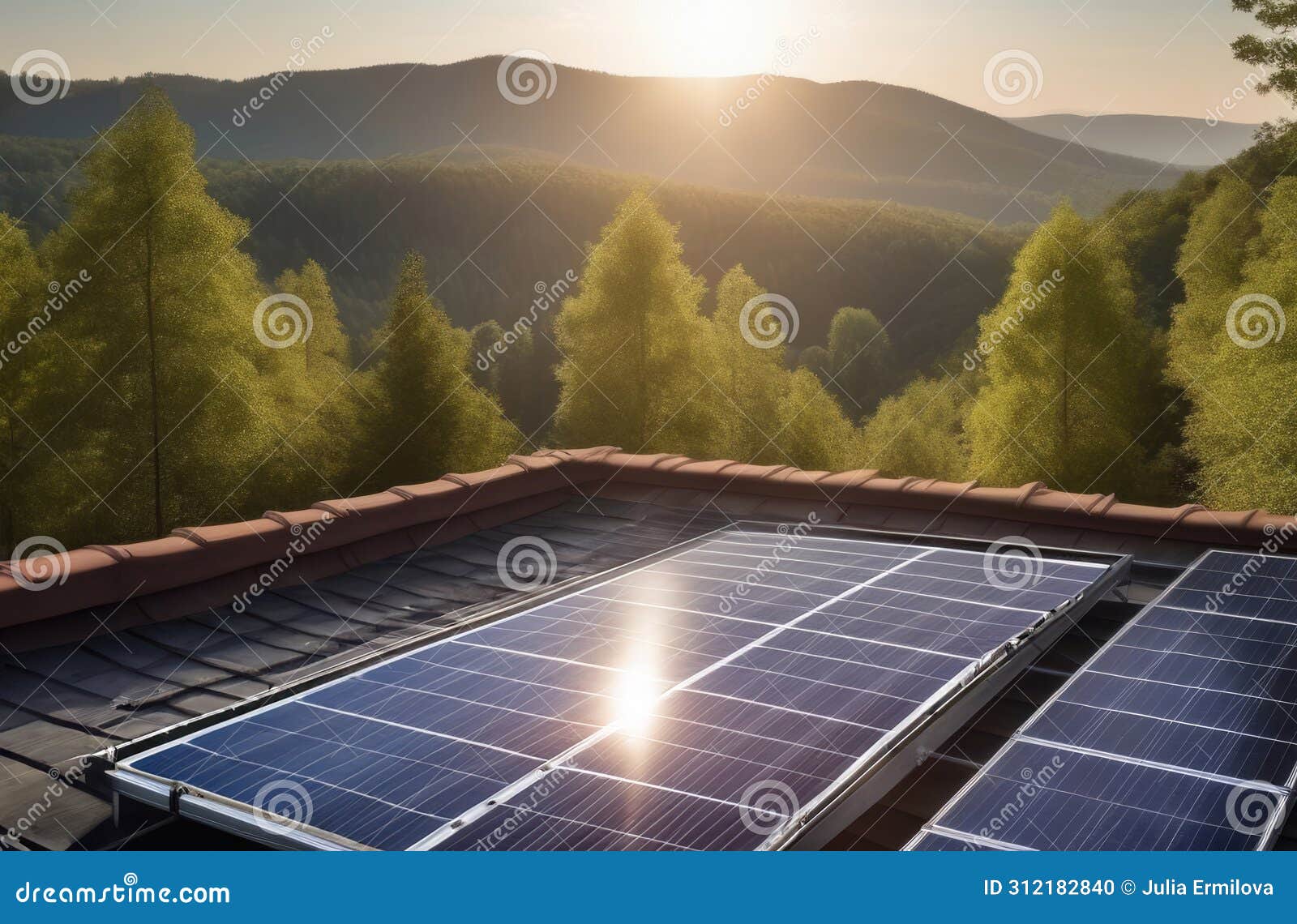Closeup of Solar Panels on the Roof of a Modern House. Solar Panel ...