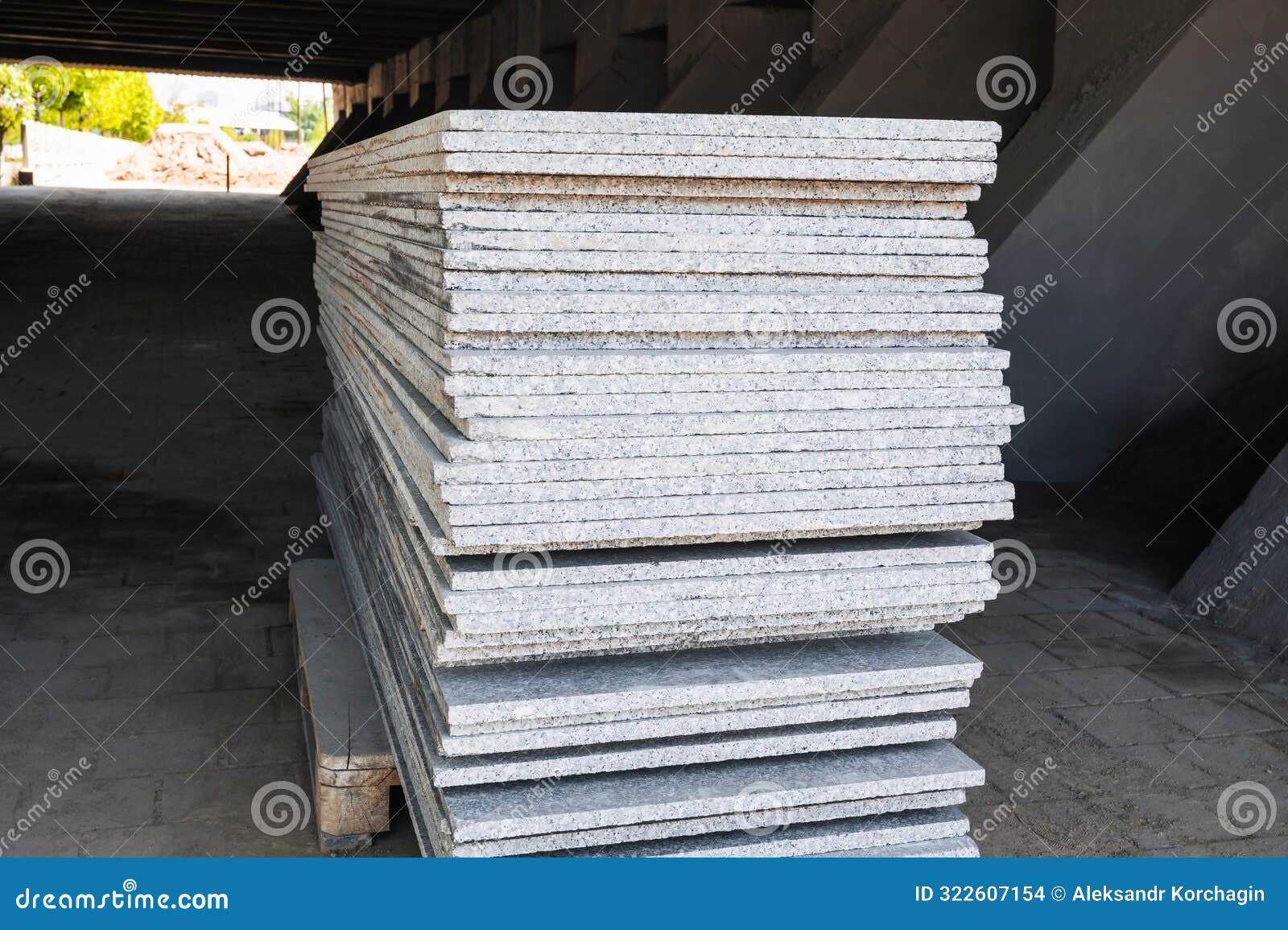 Stack of White Marble Slabs on Construction Site for Decoration of ...