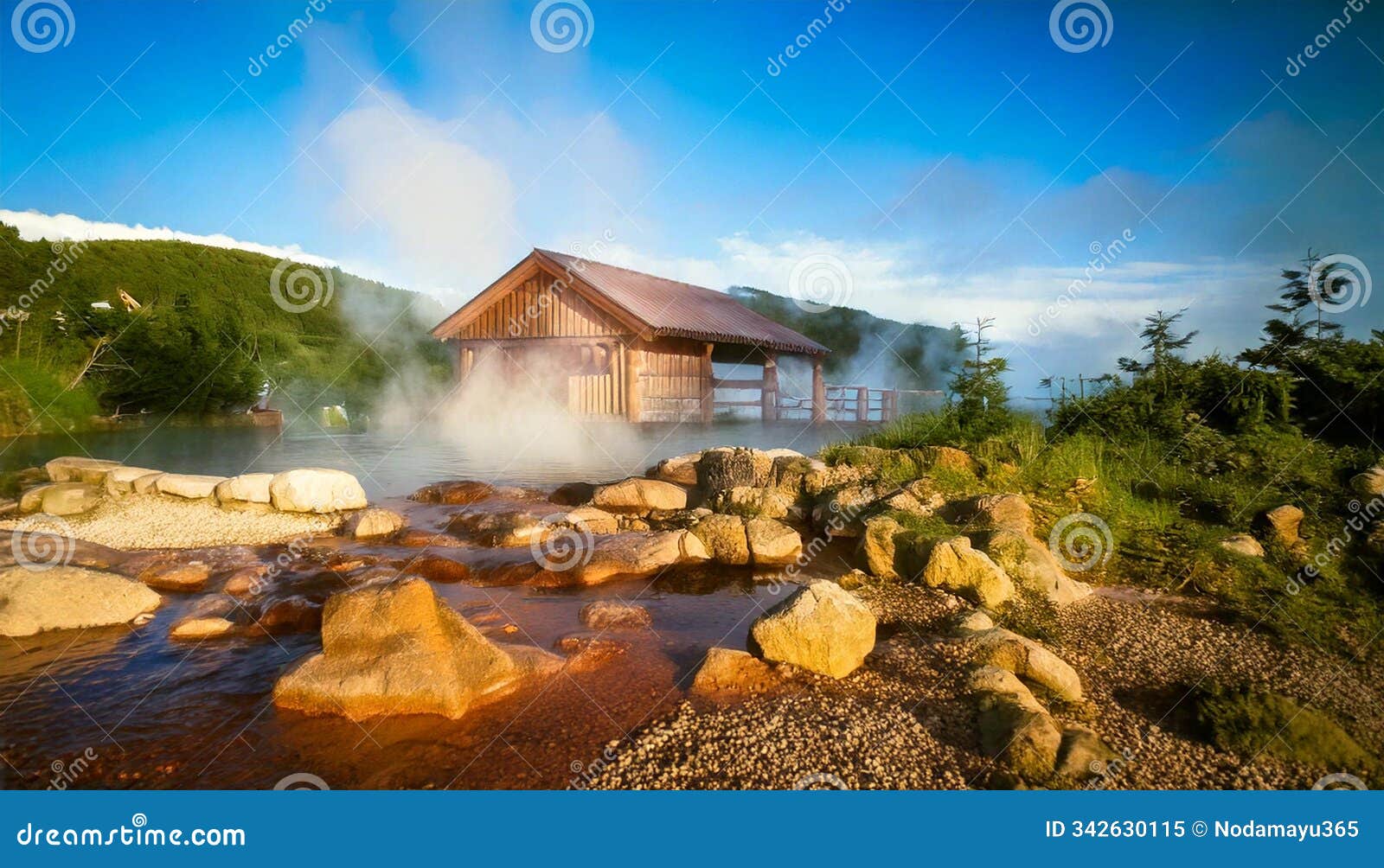 Generated Image?steam from a Hot Spring Stock Image - Image of geyser ...