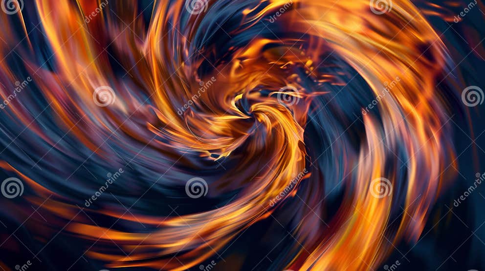 A Swirl of Fire and Orange Flames in a Dark Background, AI Stock Photo ...