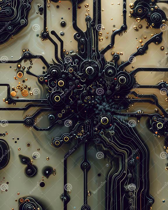 Technologies of the Future. Computer Bio Structure Stock Illustration ...