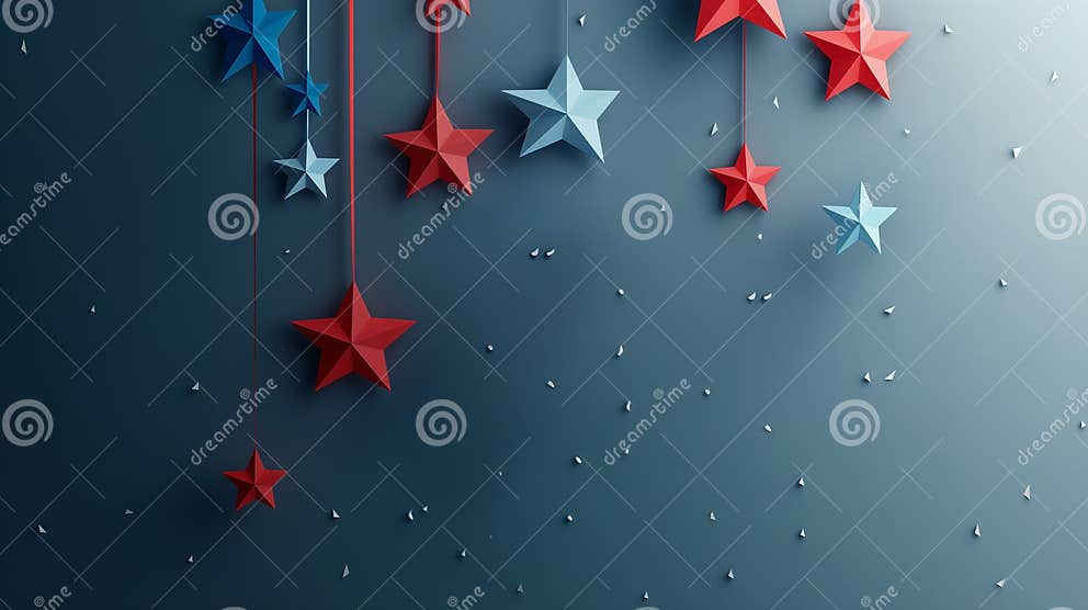 Generated Image Texture Background of Red and Blue Paper Stars Stock ...